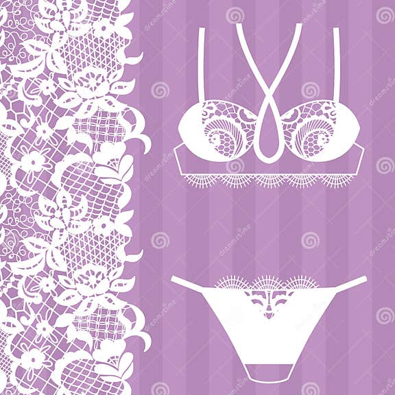 Hand Drawn Lingerie Panty And Bra Set Stock Vector Illustration Of