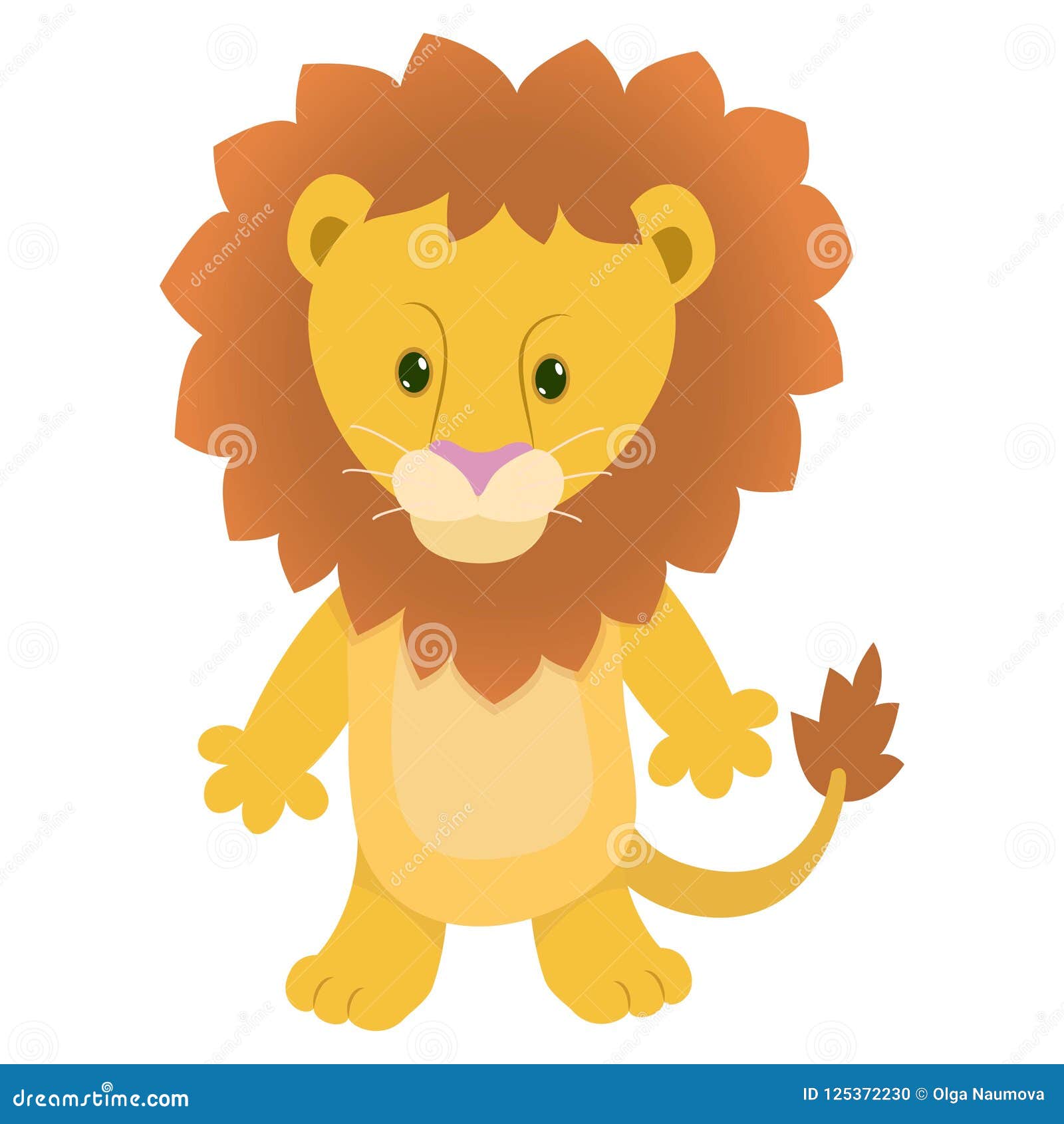Hand Drawn Lion. Natural Colors. Illustration Stock Vector ...