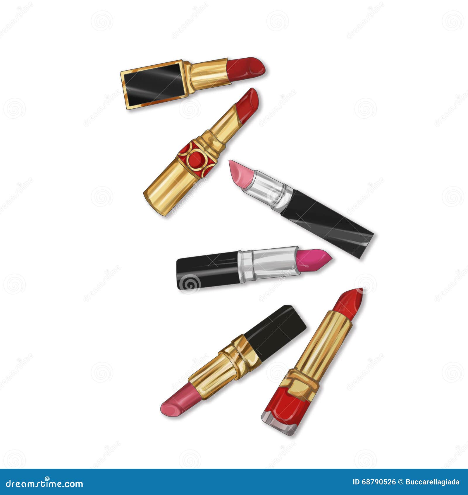 Hand Drawn Lipsticks Illustration Stock Illustration - Illustration of ...