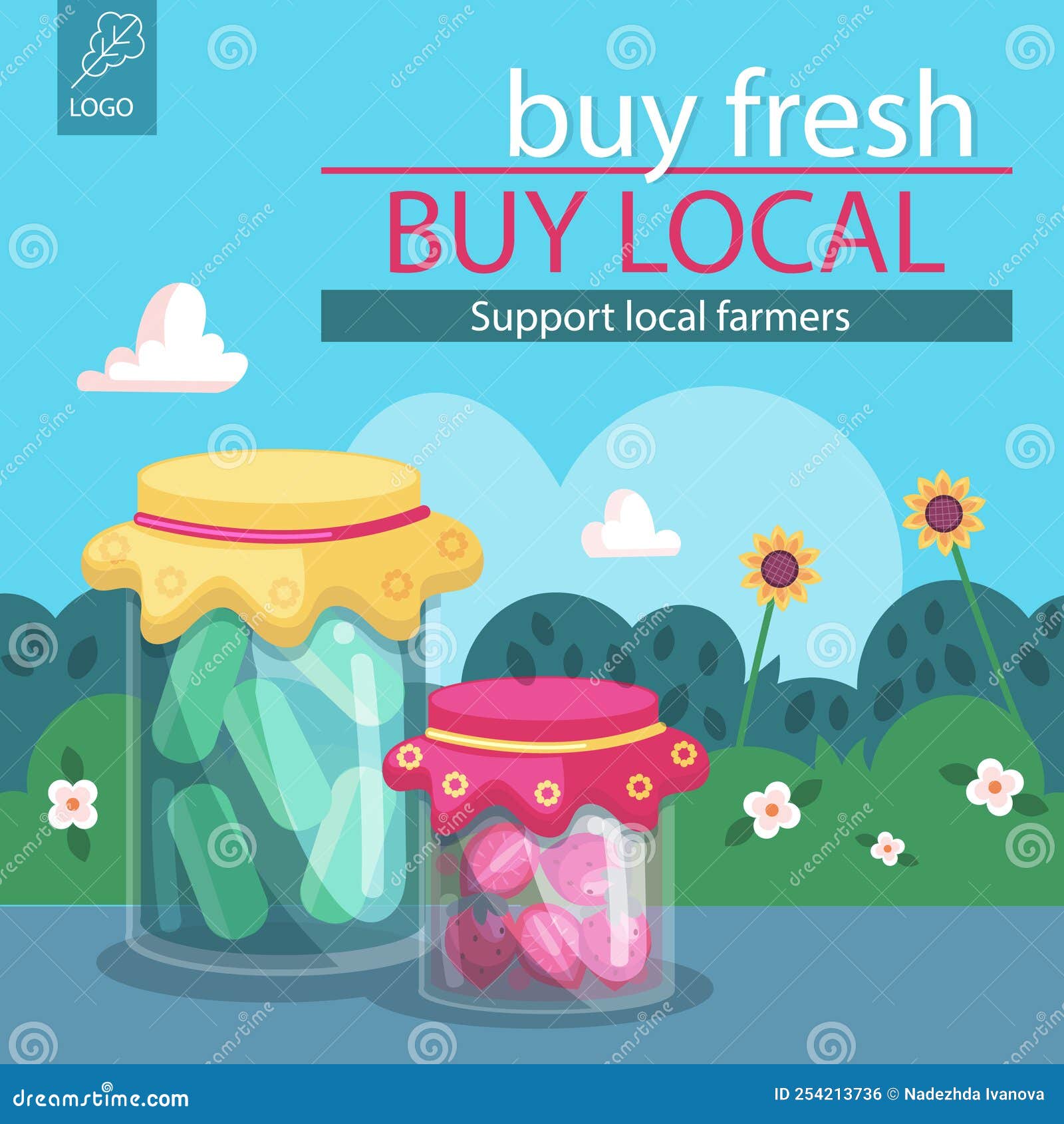 Hand Drawn Local Market Posts Vector Illustration Stock Vector ...