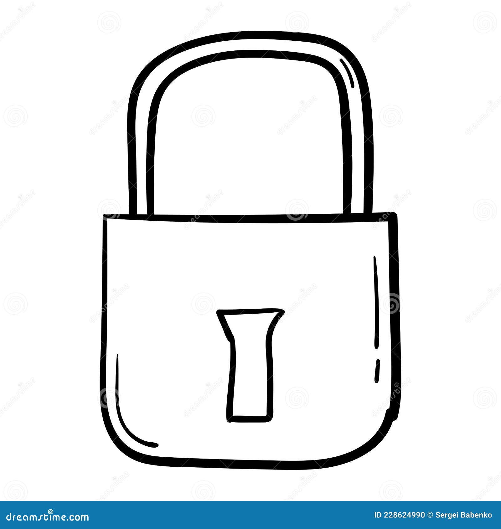 Hand Drawn Lock Icon in Doodle Style Isolated Stock Vector ...