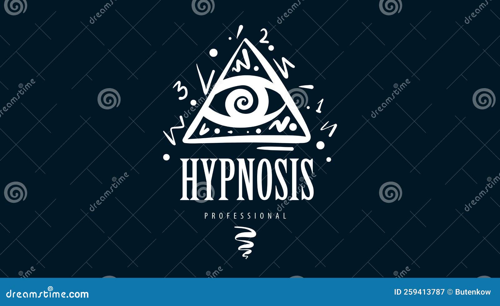 Hand-drawn Logo for Professional Hypnosis Stock Illustration ...