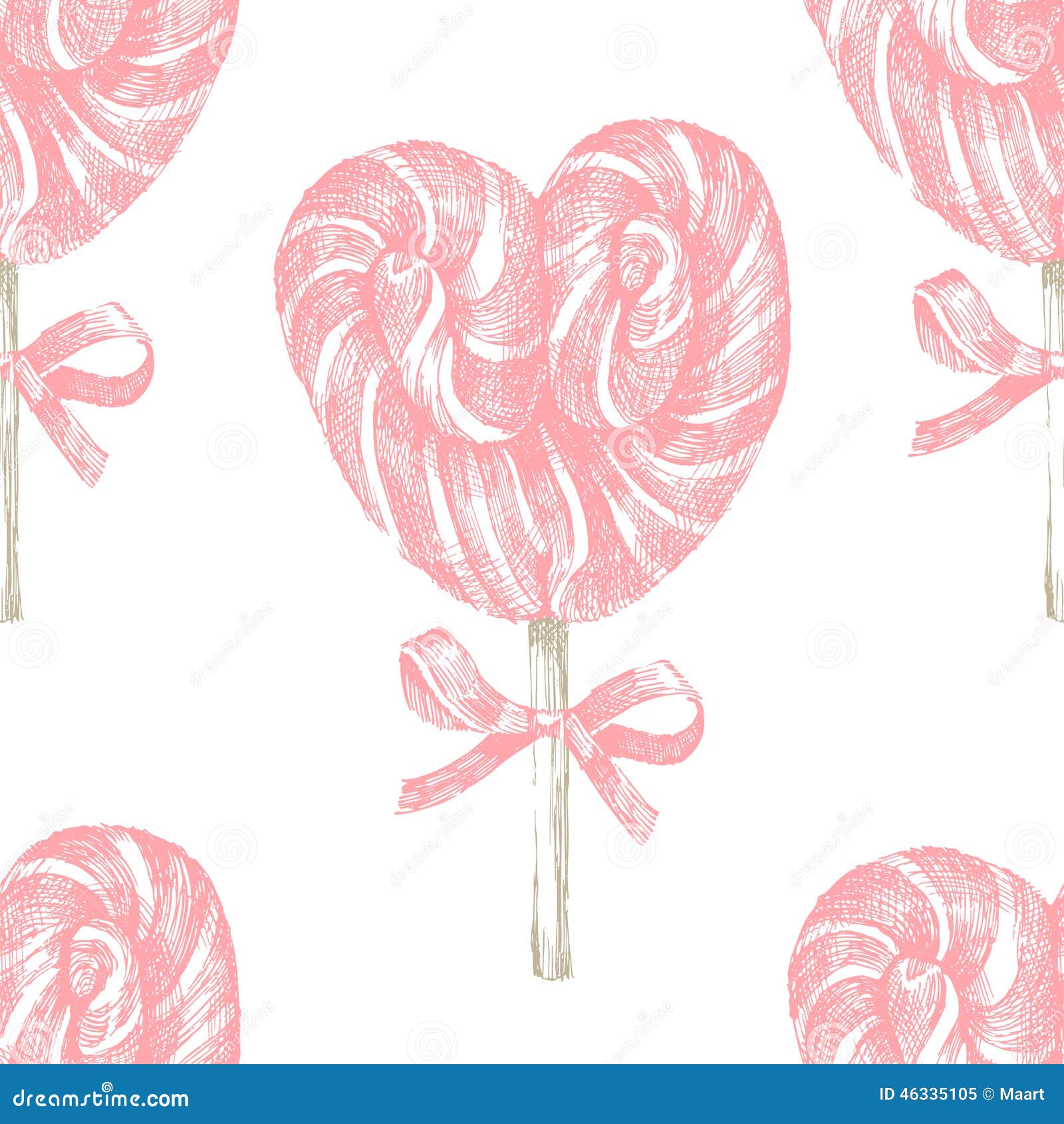 Hand Drawn Lollipop Seamless Stock Vector - Illustration of love, candy ...