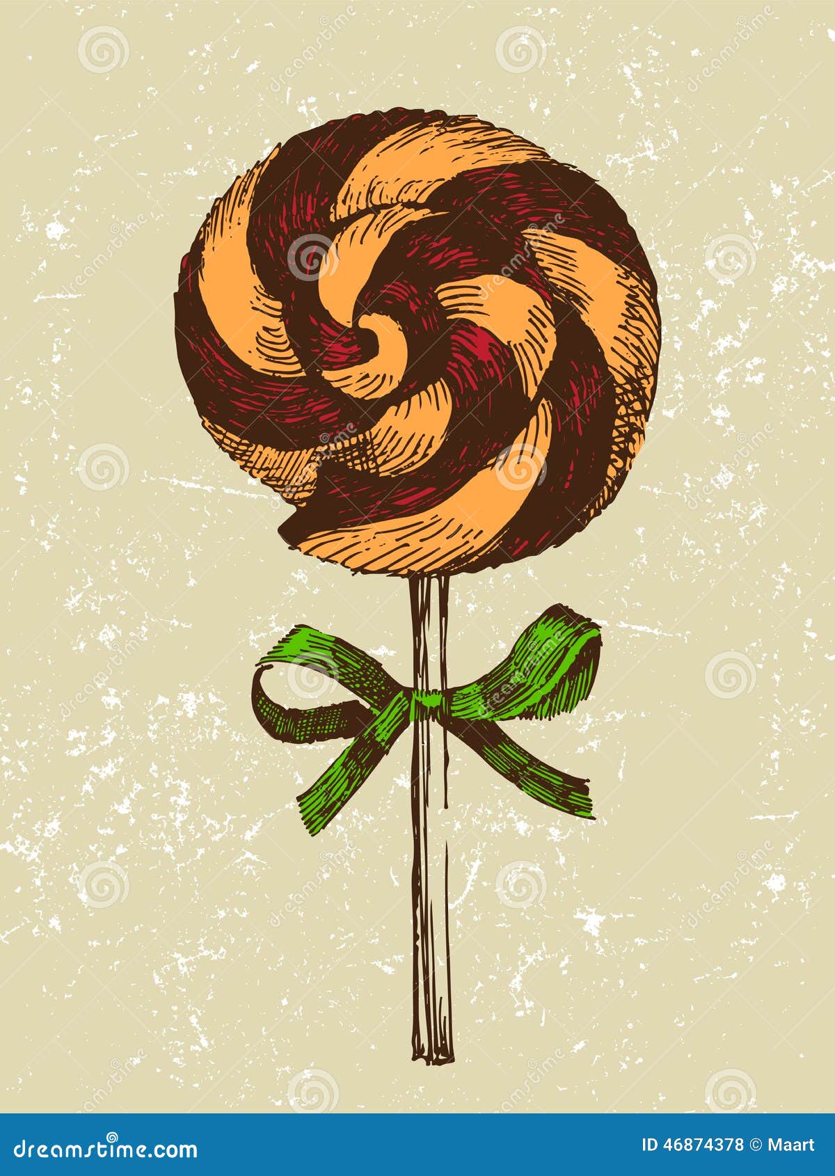 Hand drawn lollipop stock vector. Illustration of bonbon - 46874378