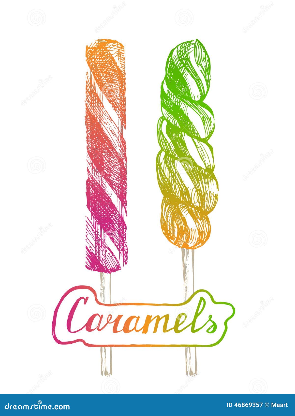 Hand drawn lollipops stock vector. Illustration of bonbon - 46869357