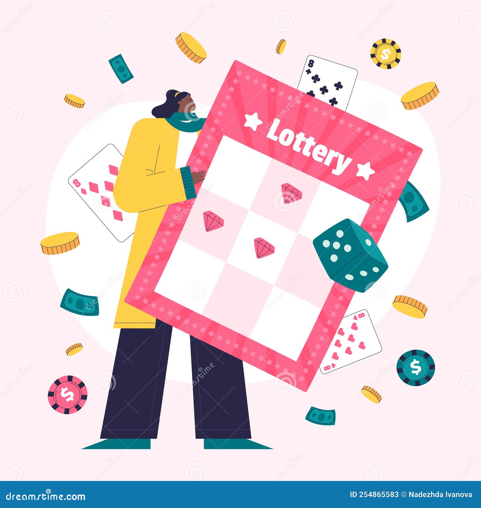 Hand Drawn Lottery Ticket Illustration1 Vector Illustration Stock ...