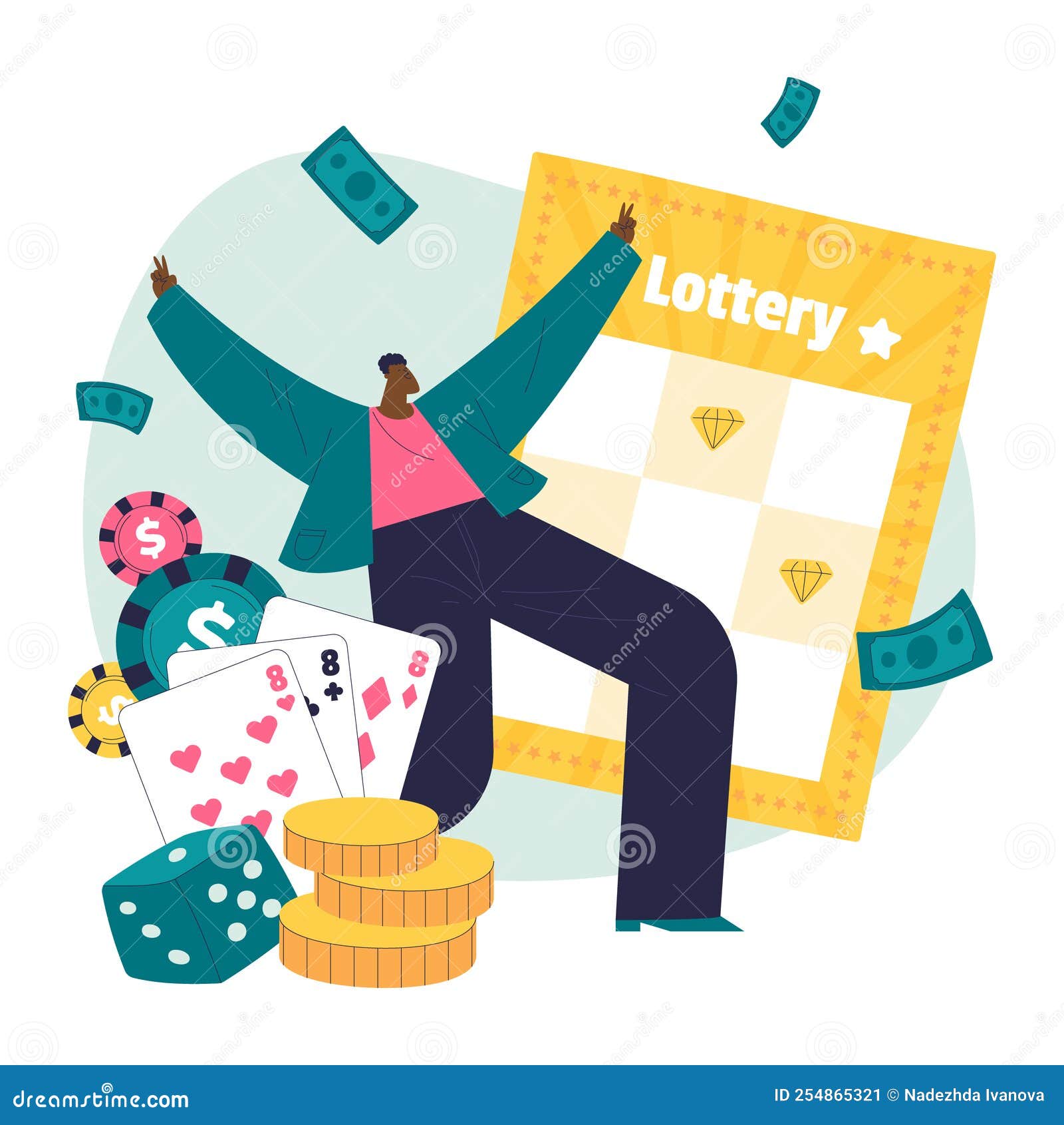 Hand Drawn Lottery Ticket Vector Illustration Stock Vector ...