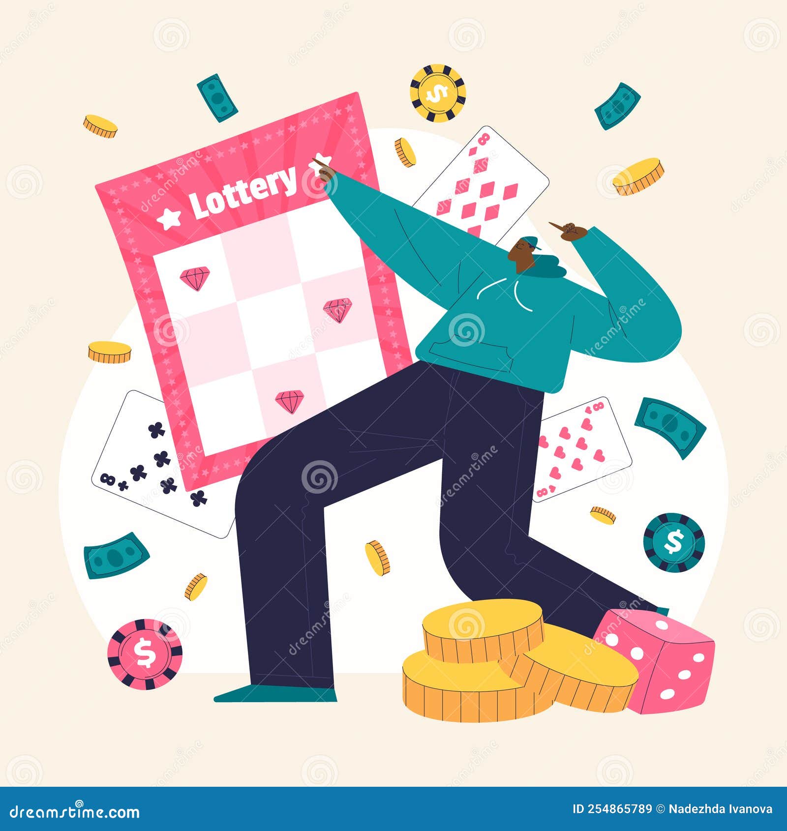 Hand Drawn Lottery Ticket Vector Illustration Stock Vector ...