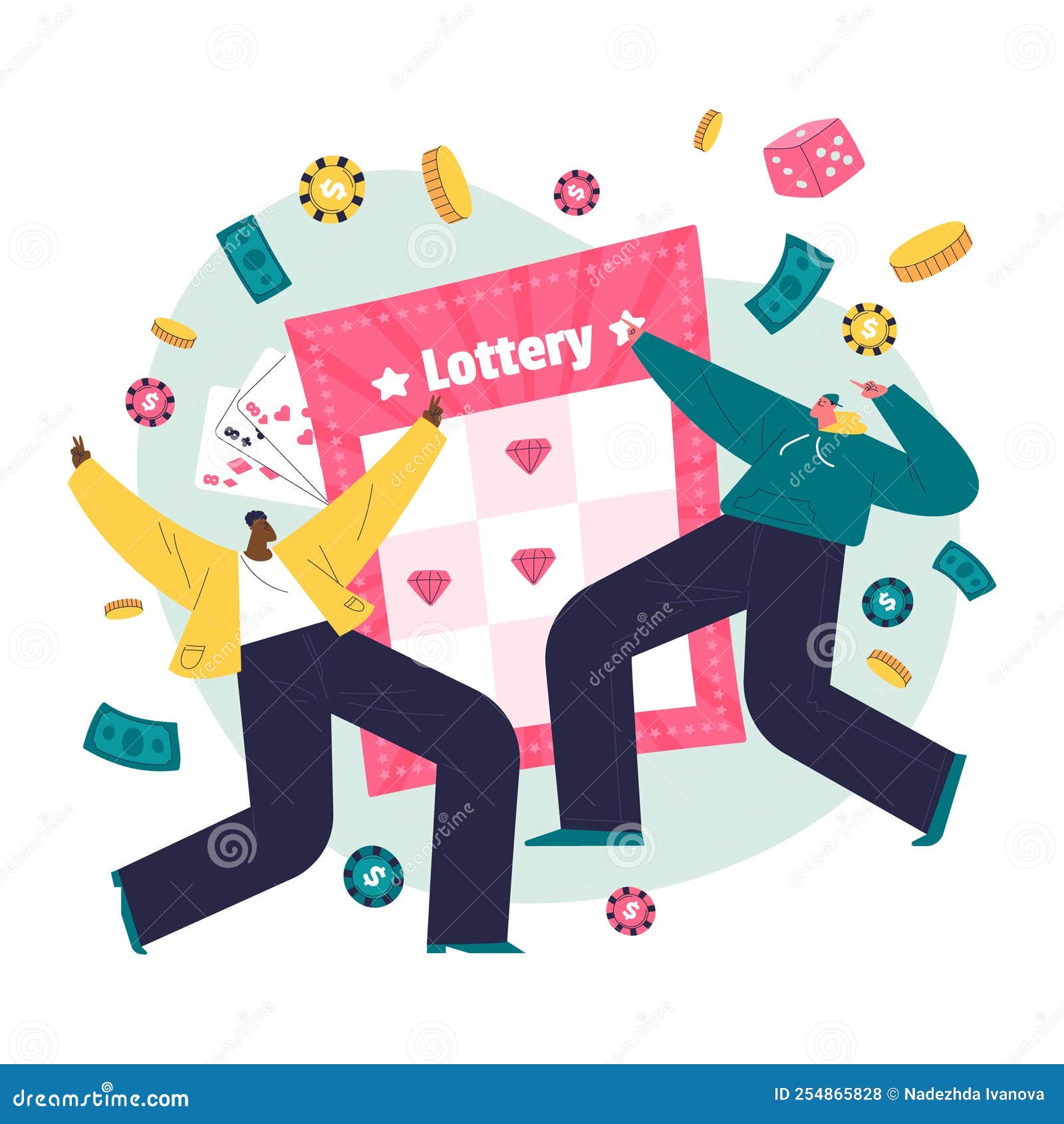 Hand Drawn Lottery Ticket Vector Illustration Stock Vector ...