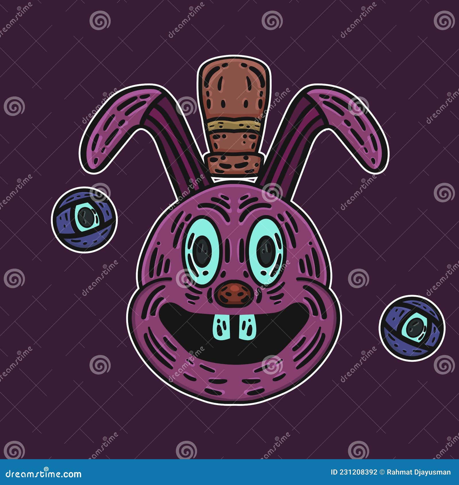 Mafia Rabbit Vector Illustration Stock Vector - Illustration of head ...
