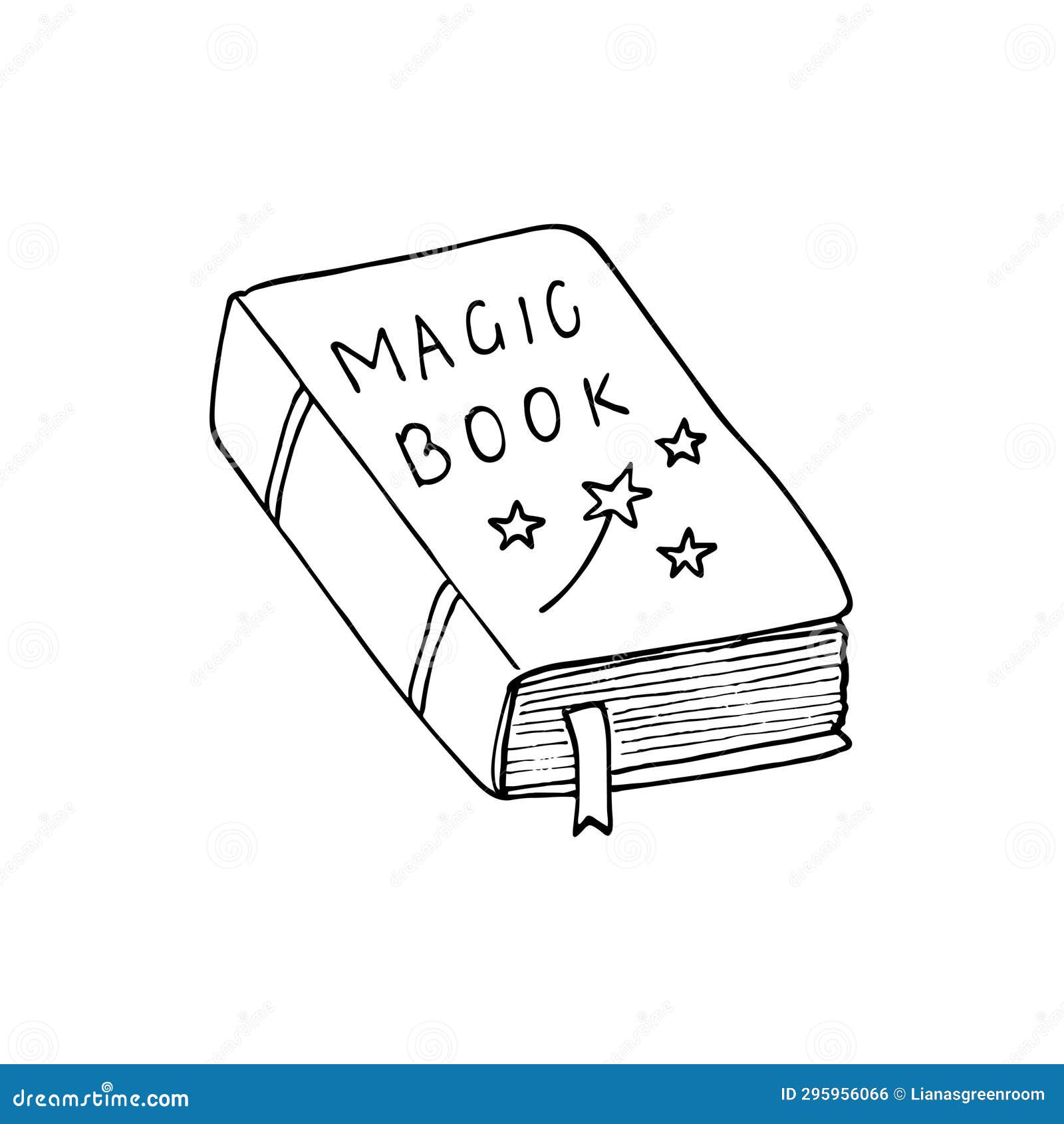 Hand drawn magic book stock illustration. Illustration of retro - 295956066