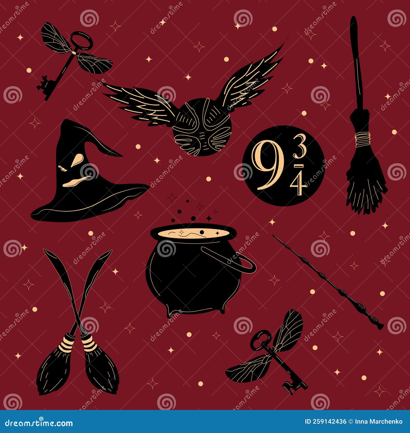 Hand Drawn Magical Things. Vector Background Stock Vector ...