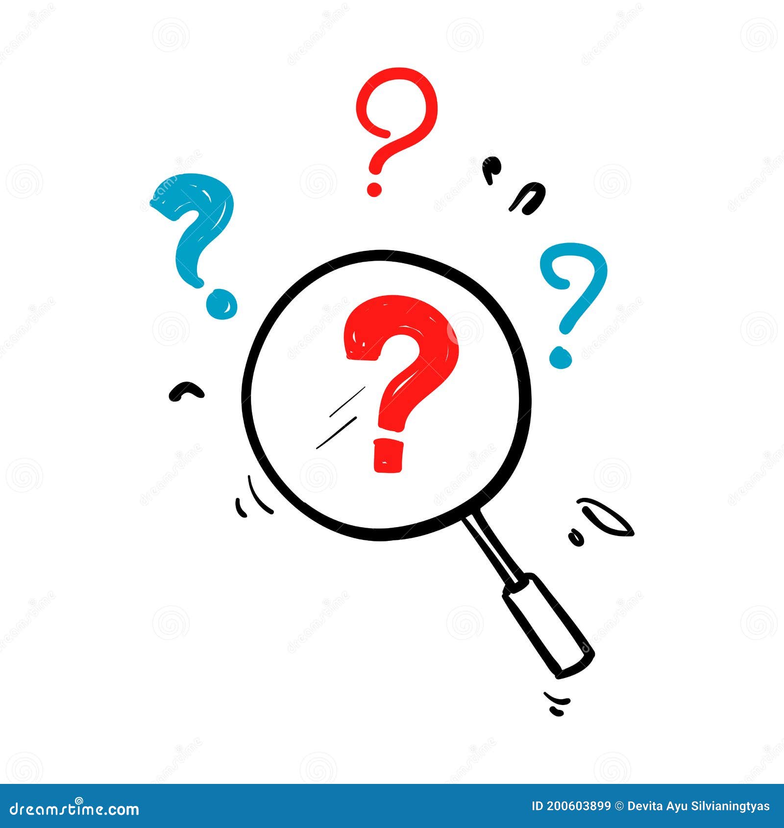 Hand Drawn Magnifying Glass and Looking through it at Interrogation ...