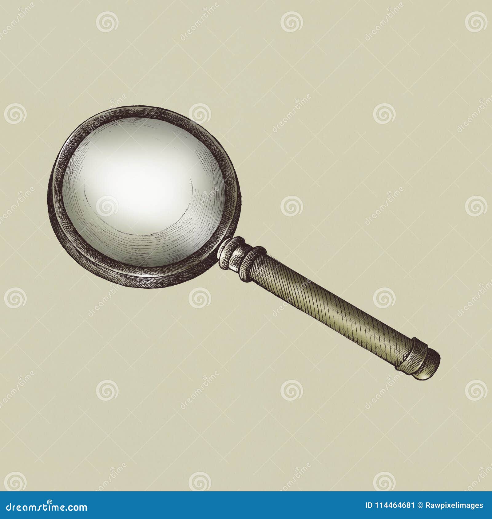 Hand Drawn Magnifying Glass Retro Style Royalty-Free Stock Photography ...
