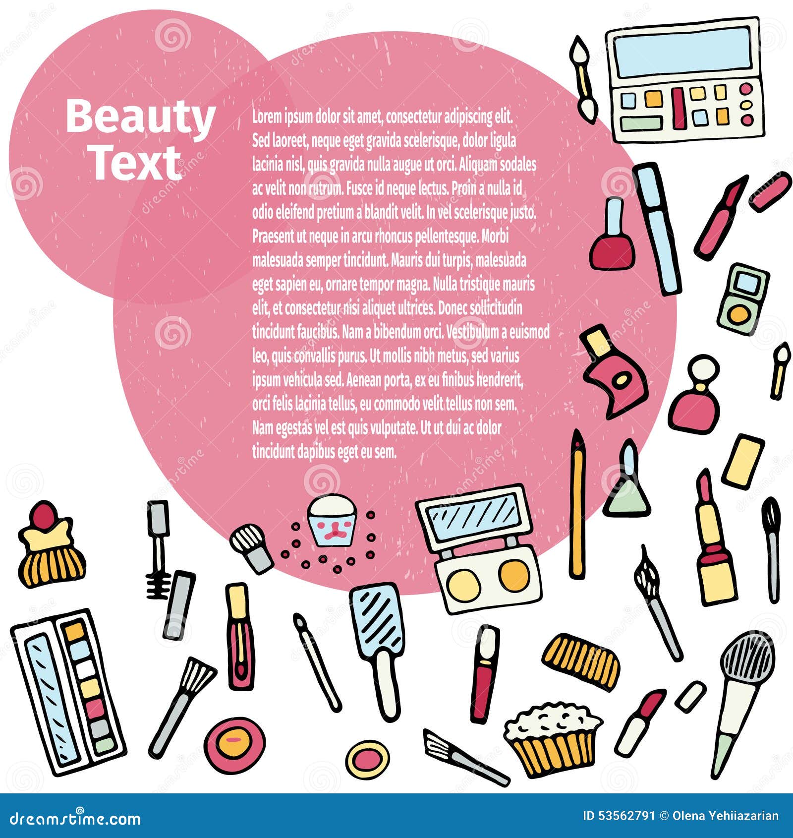 Hand drawn make up stock vector. Illustration of mirror - 53562791