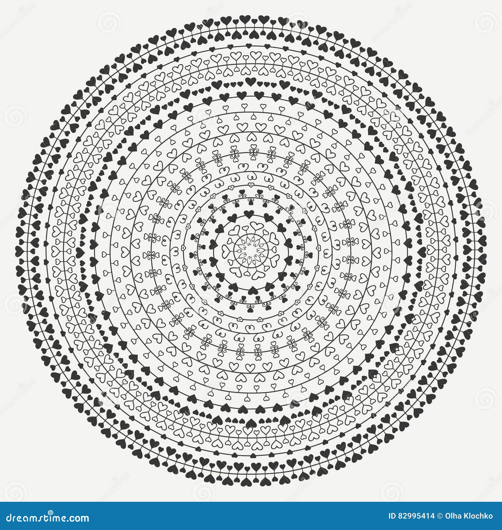 Hand Drawn Mandala Ornament. Geometric Pattern. Line Border Frame ...