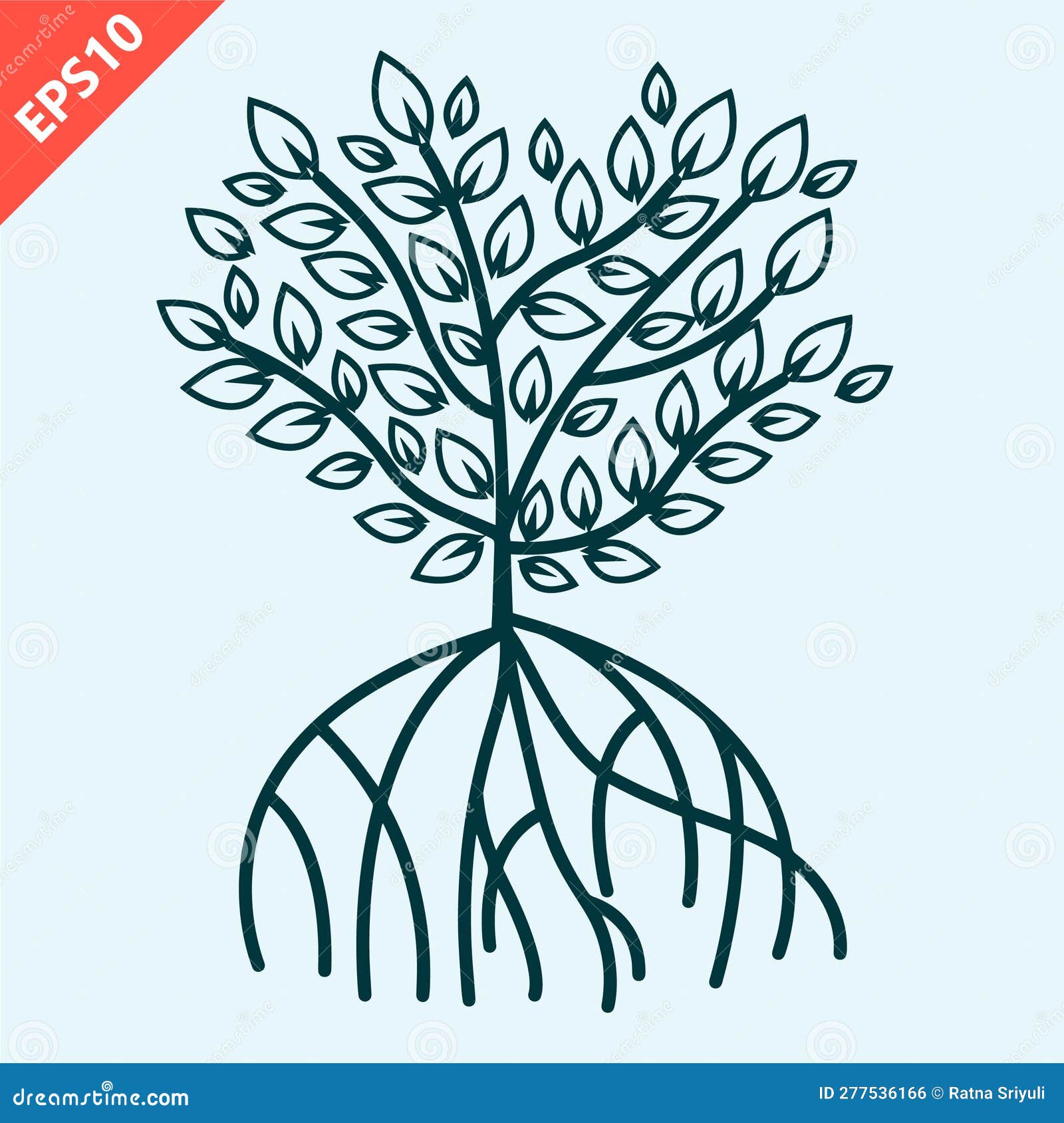 Hand Drawn Mangrove Tree Vector Design Illustration Stock Vector ...