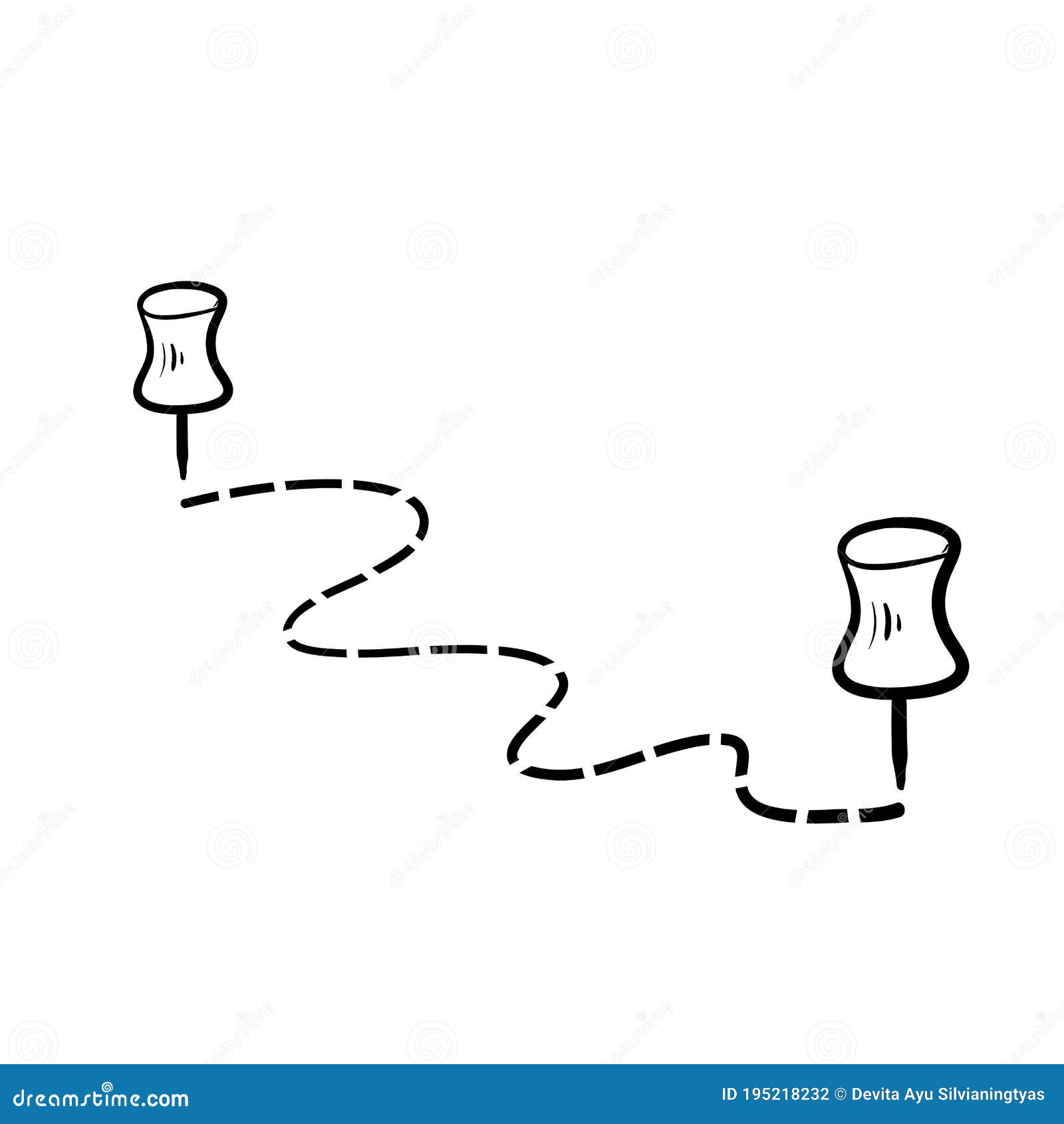 Map Distance Doodle Icon, Vector Black Line Illustration ...