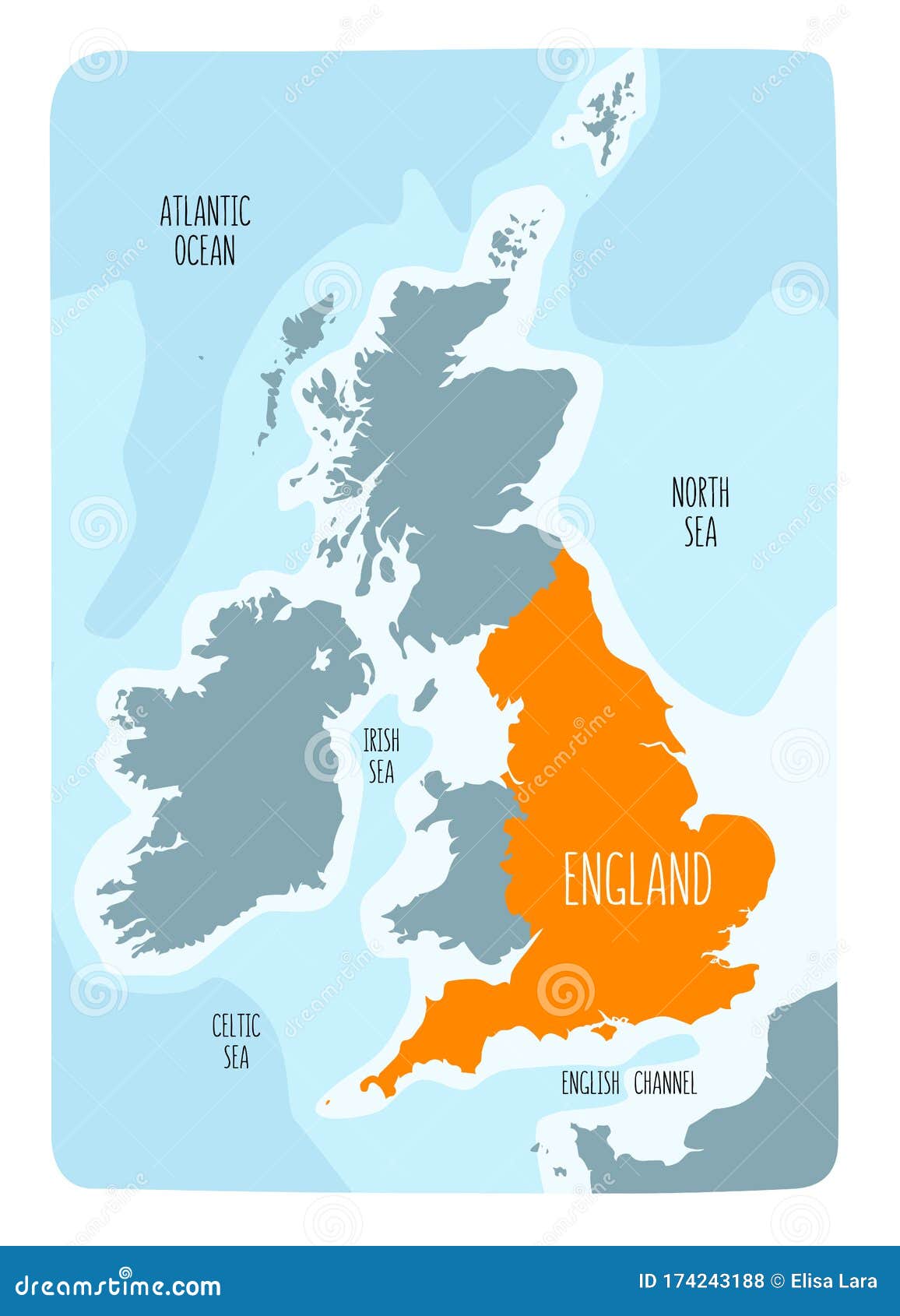 Hand Drawn Map of England and the British Isles. Stock Vector ...