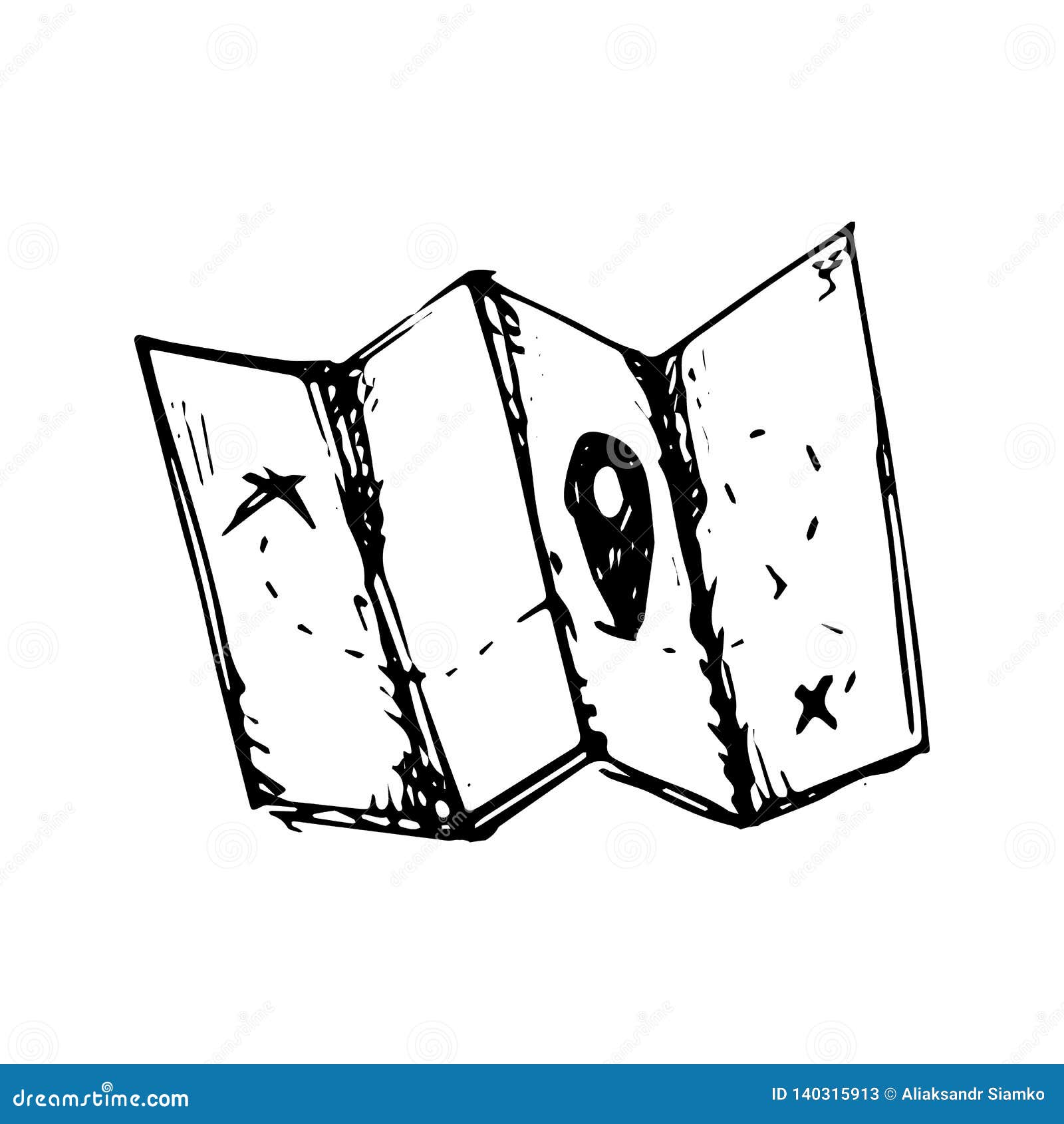 Hand Drawn Map Gps Doodle. Sketch Style Icon. Decoration Element ...