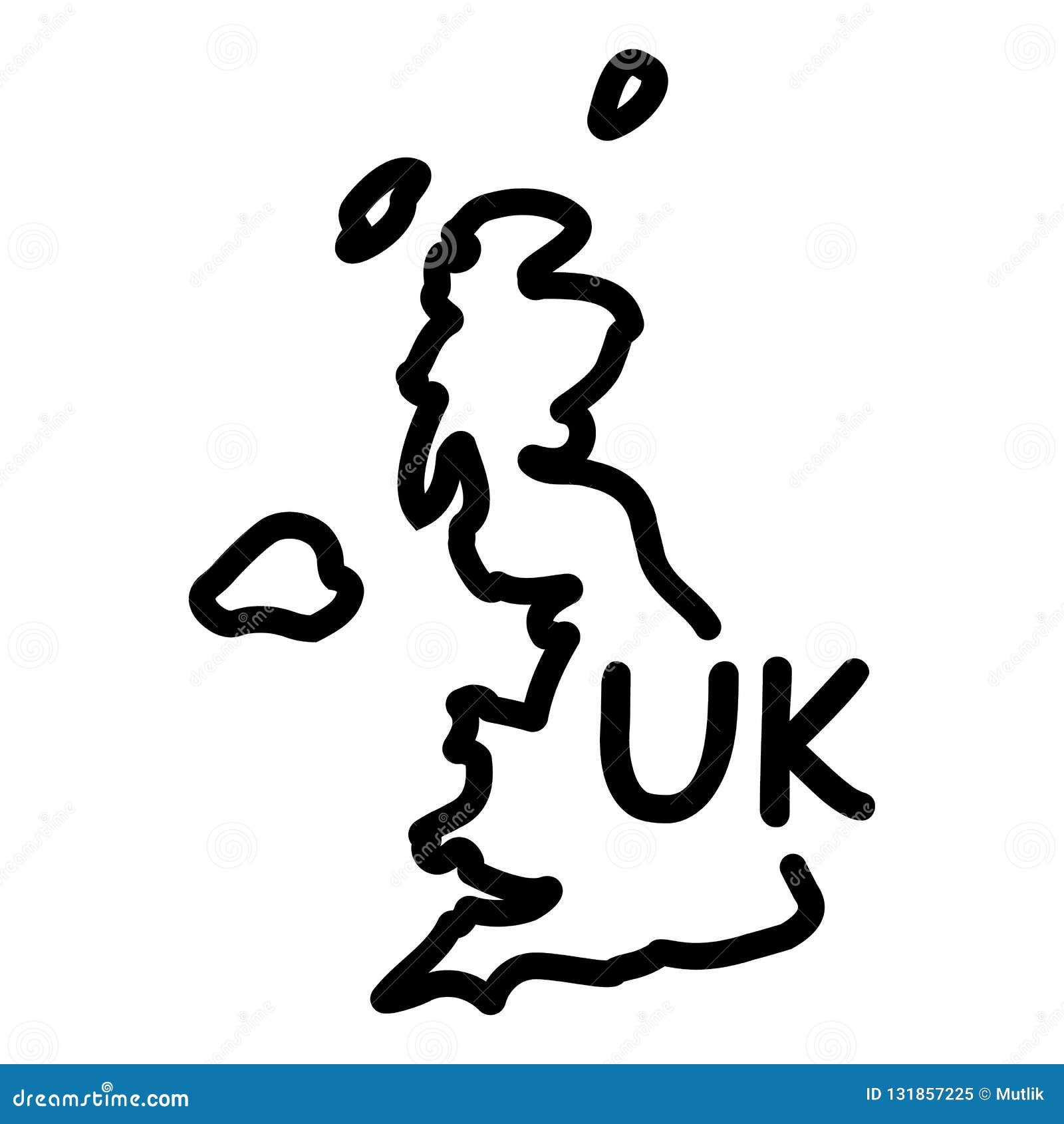 Hand-drawn Map of Great Britain. Vector Illustration Stock Vector ...