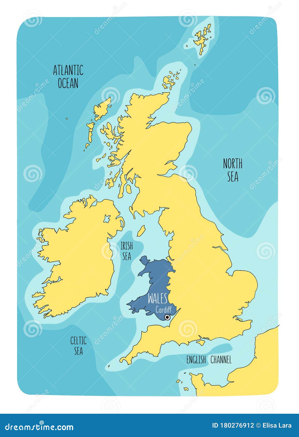 Hand Drawn Map of Wales and the British Isles Stock Vector ...