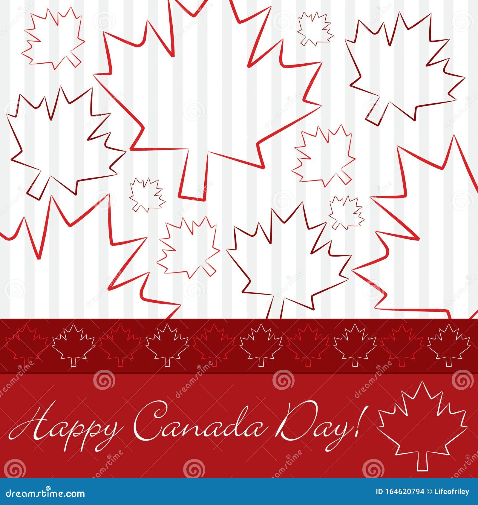 Happy Canada Day Maple Leaf Card Stock Vector - Illustration of holiday ...
