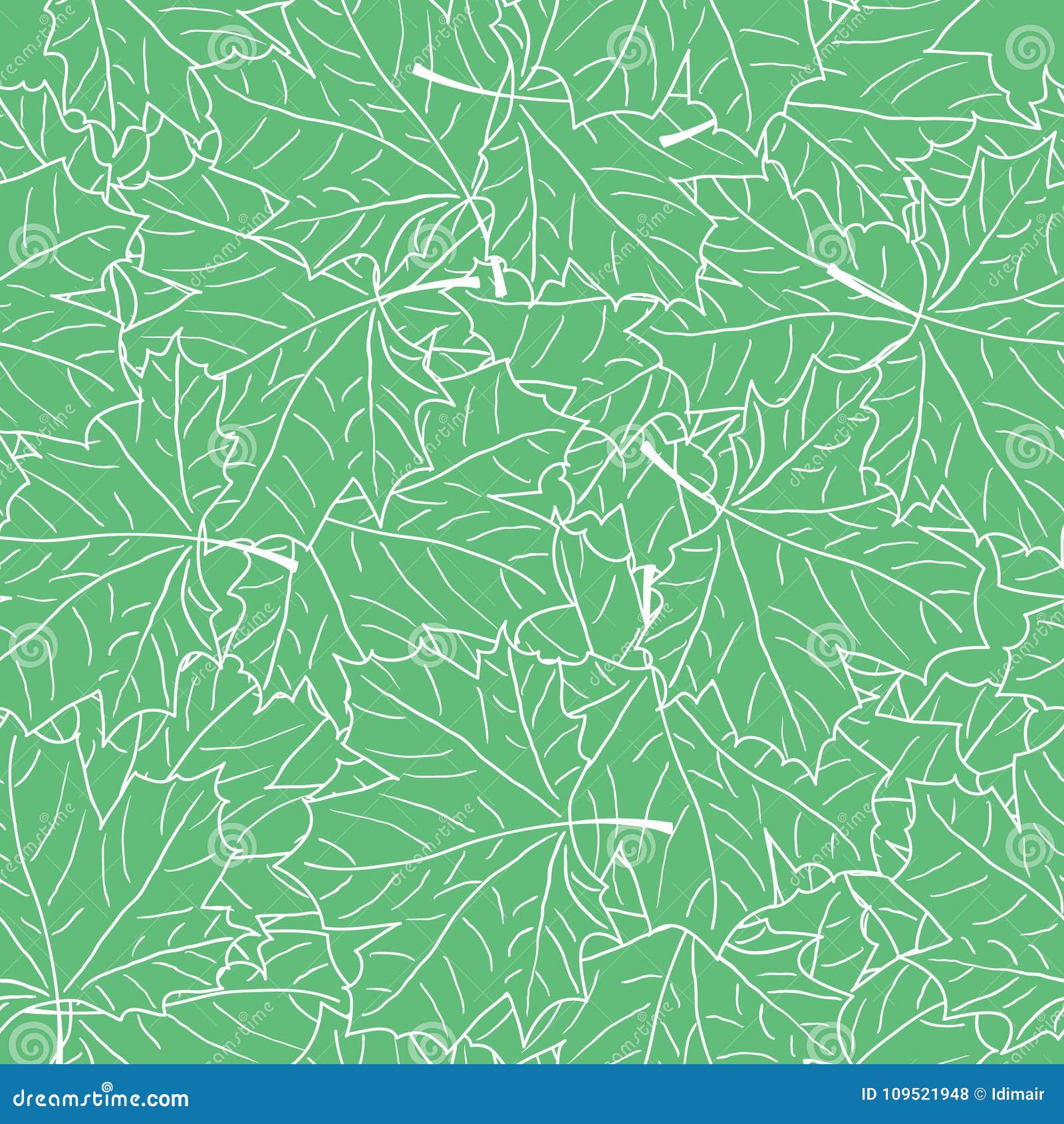 Hand Drawn Maple Leaf Seamless Pattern. Vector Stock Illustration ...