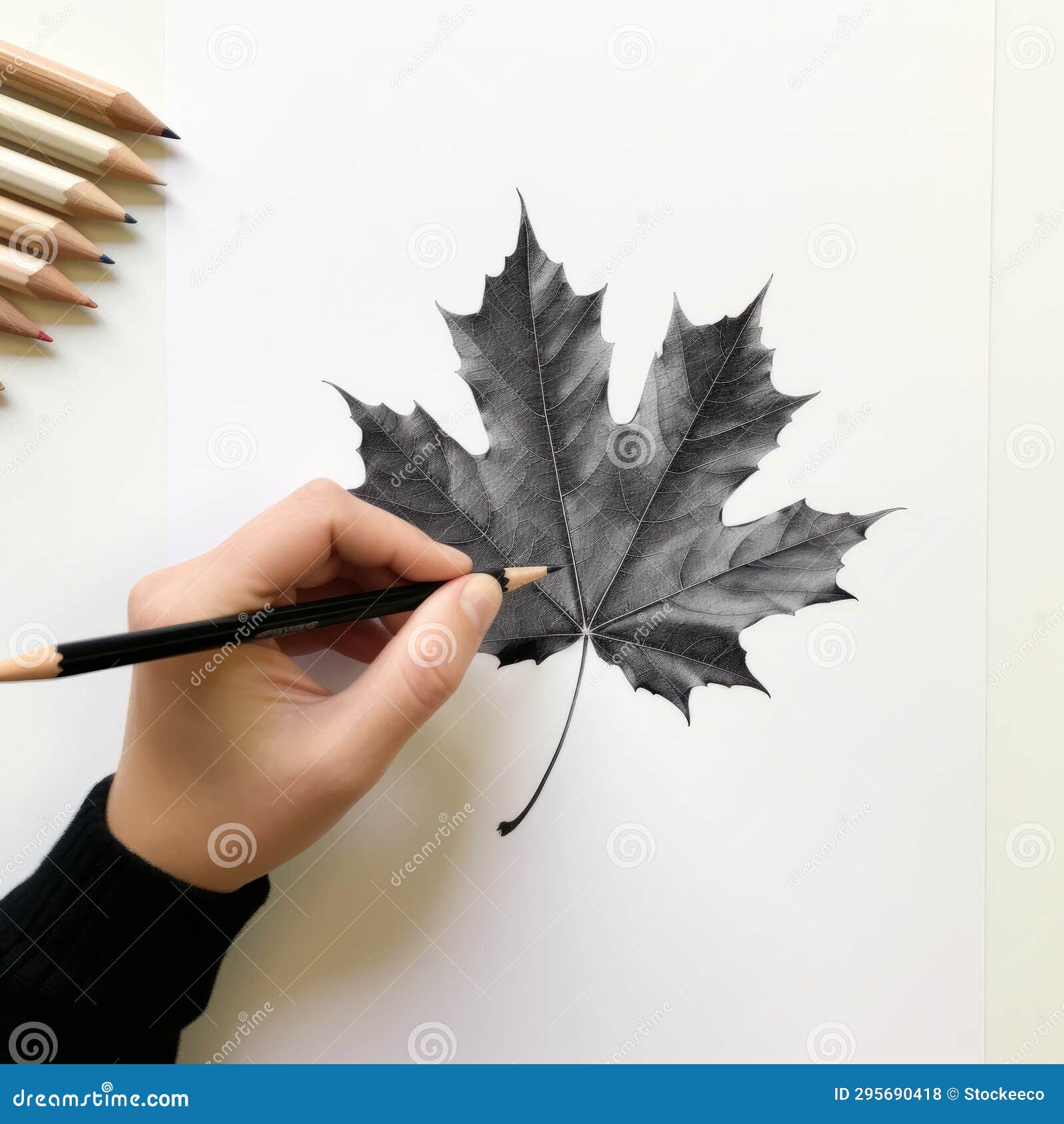 Hand-drawn Maple Leaf: Traditional Craftsmanship in Forced Perspective ...