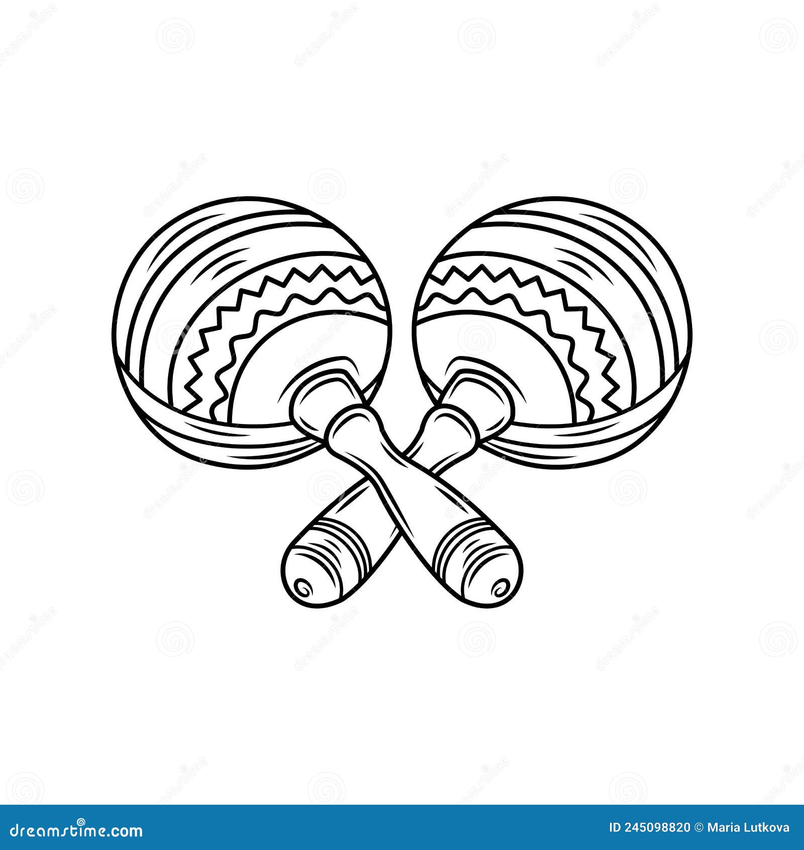 Hand Drawn Maracas Sketch Symbol. Vector Rattle Element in Trendy Style ...