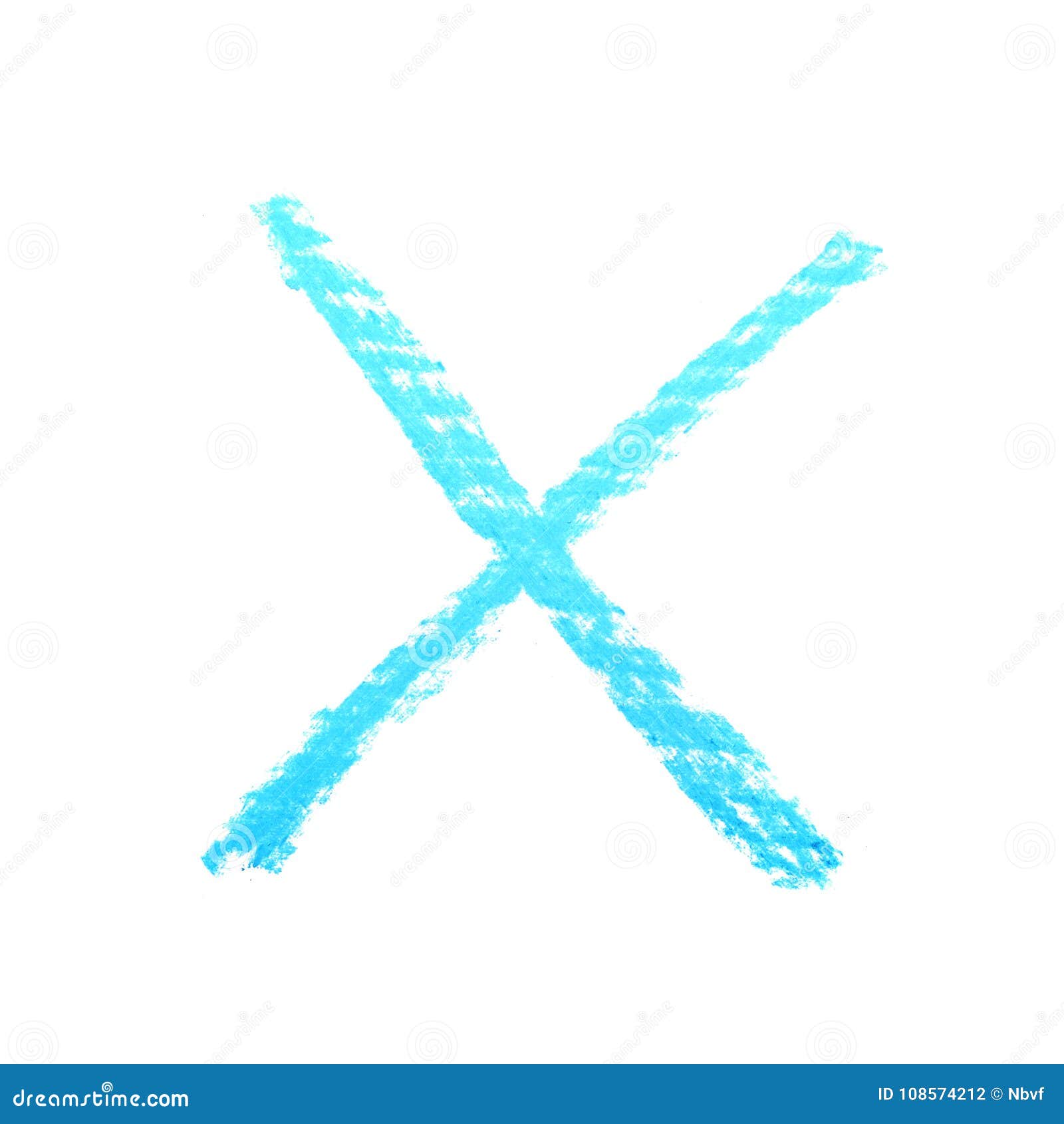 Hand drawn X mark isolated stock photo. Image of character - 108574212