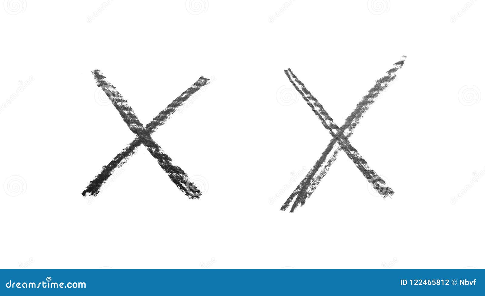 Hand drawn X mark isolated stock photo. Image of letter - 122465812