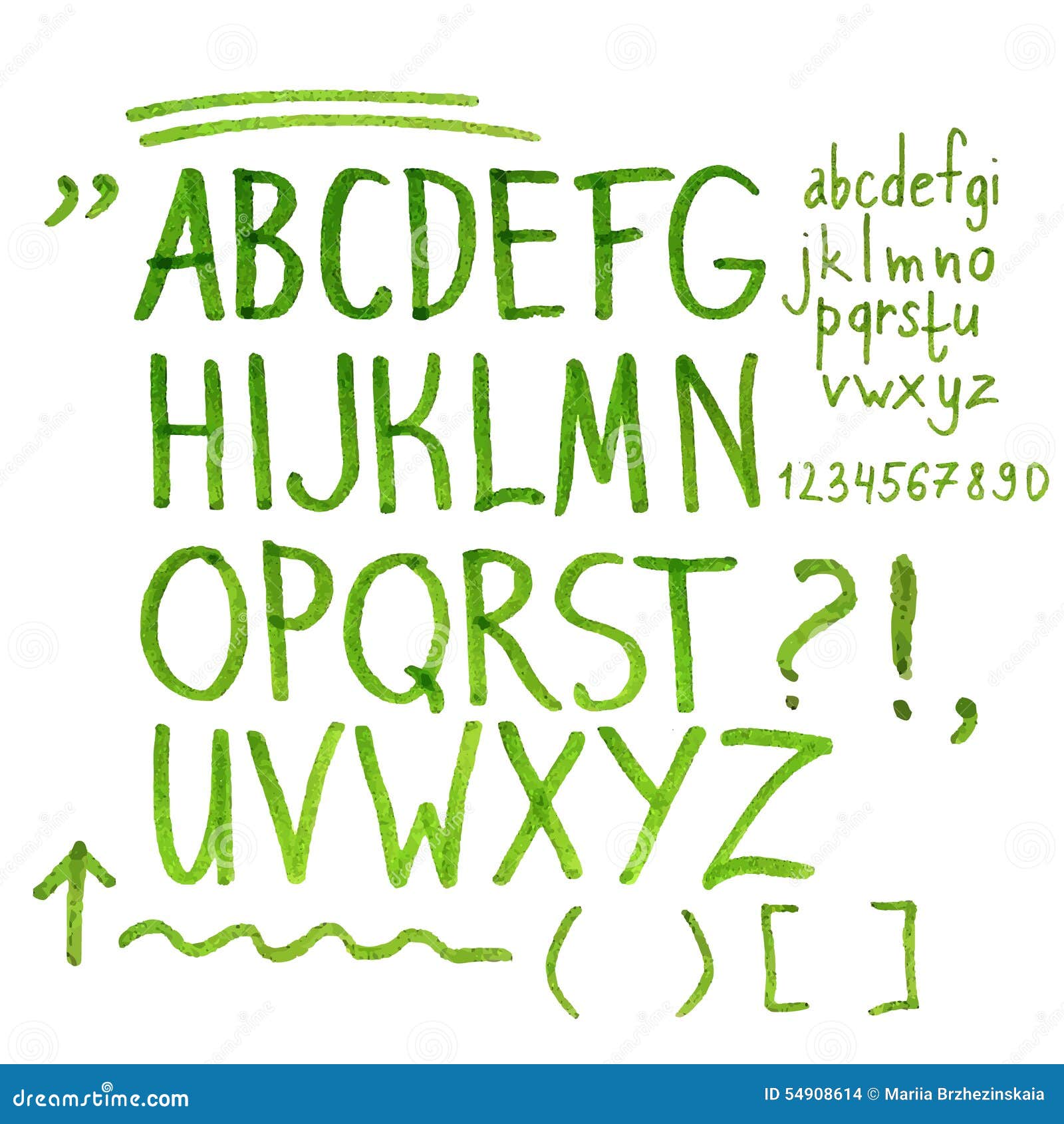 Hand Drawn Marker Artistic Font Stock Vector - Illustration of ...