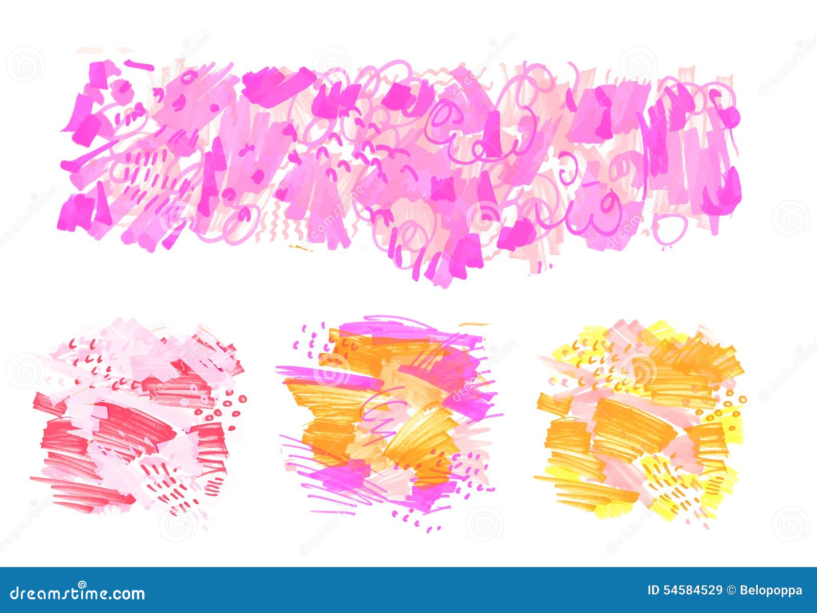 Hand-drawn marker stains stock vector. Illustration of brush - 54584529