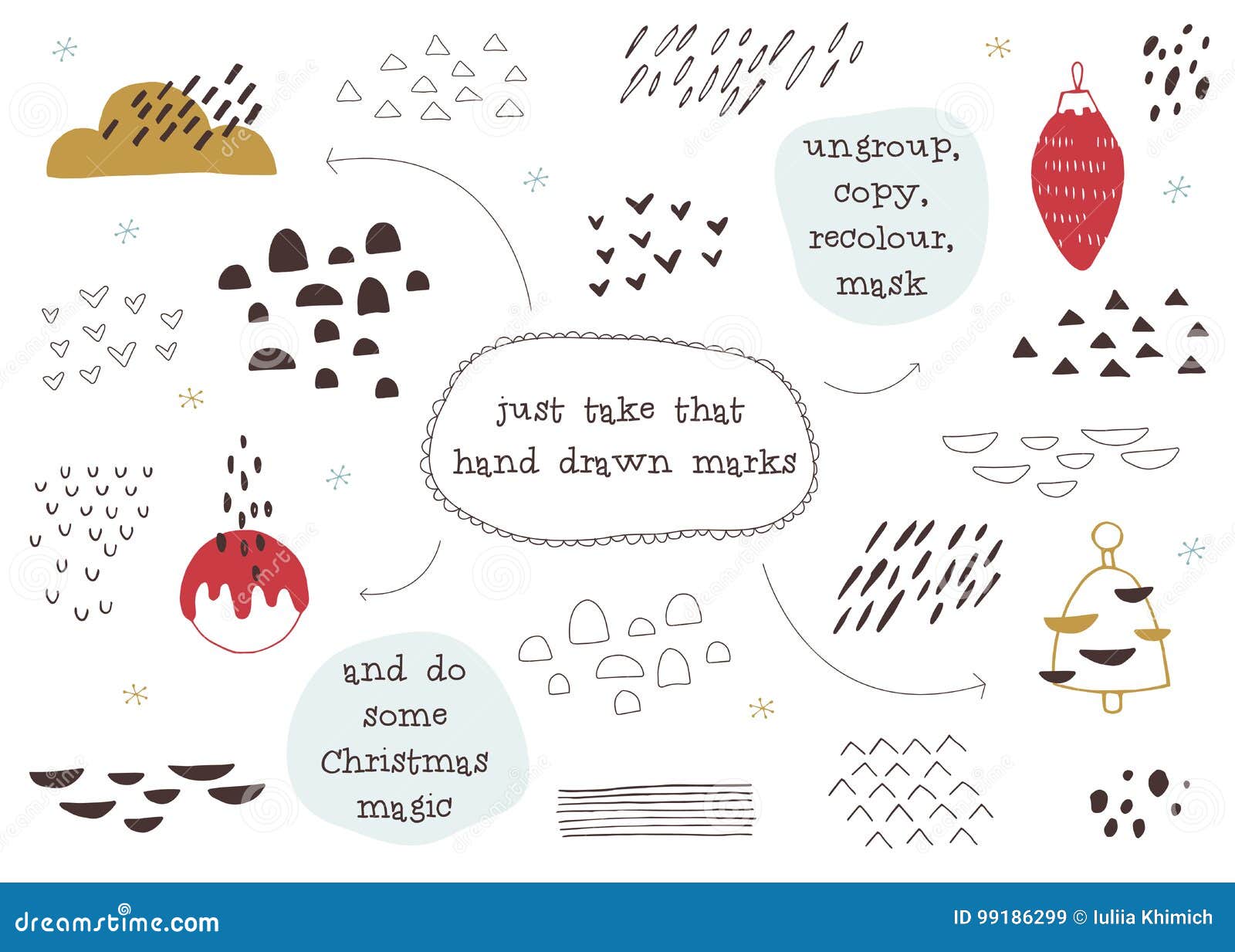 Hand drawn marks stock vector. Illustration of scribble - 99186299