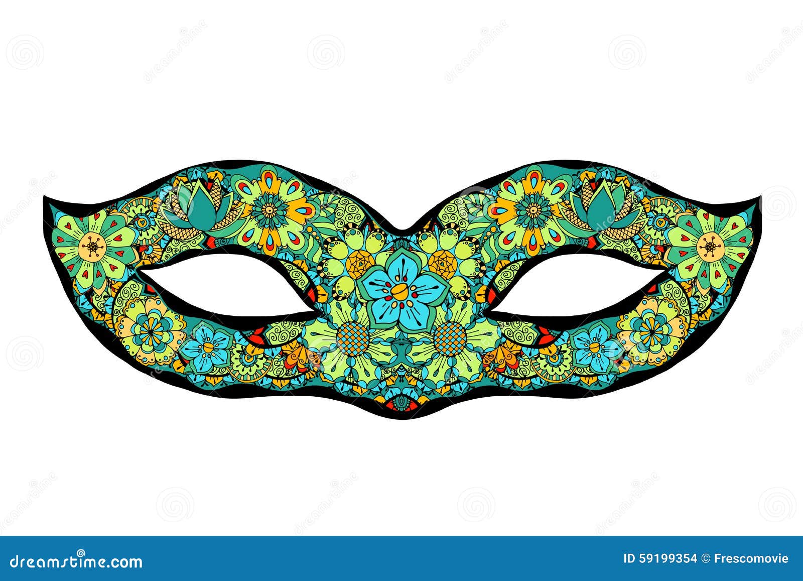 Hand drawn mask stock vector. Illustration of elegant - 59199354