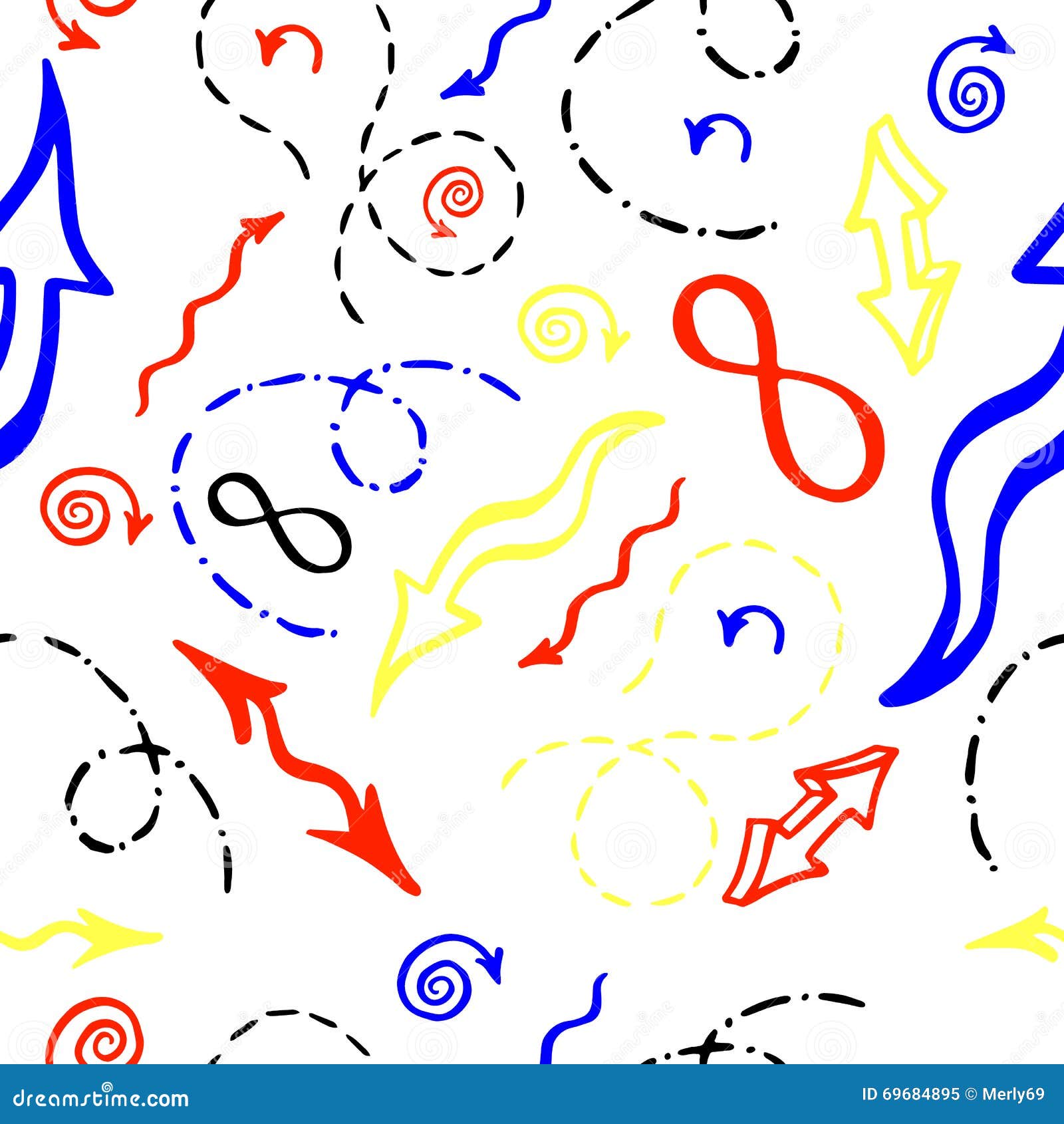 Hand Drawn Mathematical Elements. Vector Seamless Pattern. Stock Vector ...