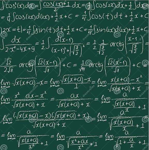 Hand Drawn Mathematical Vector Seamless Background. Stock Vector ...