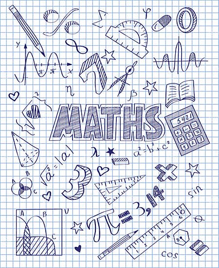 Hand drawn Mathematics set stock vector. Illustration of line - 49433711