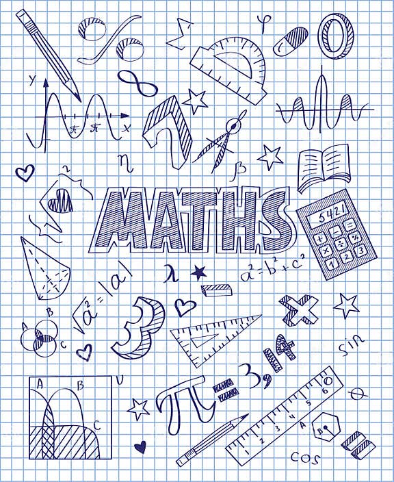 Hand drawn Mathematics set stock vector. Illustration of line - 49433711