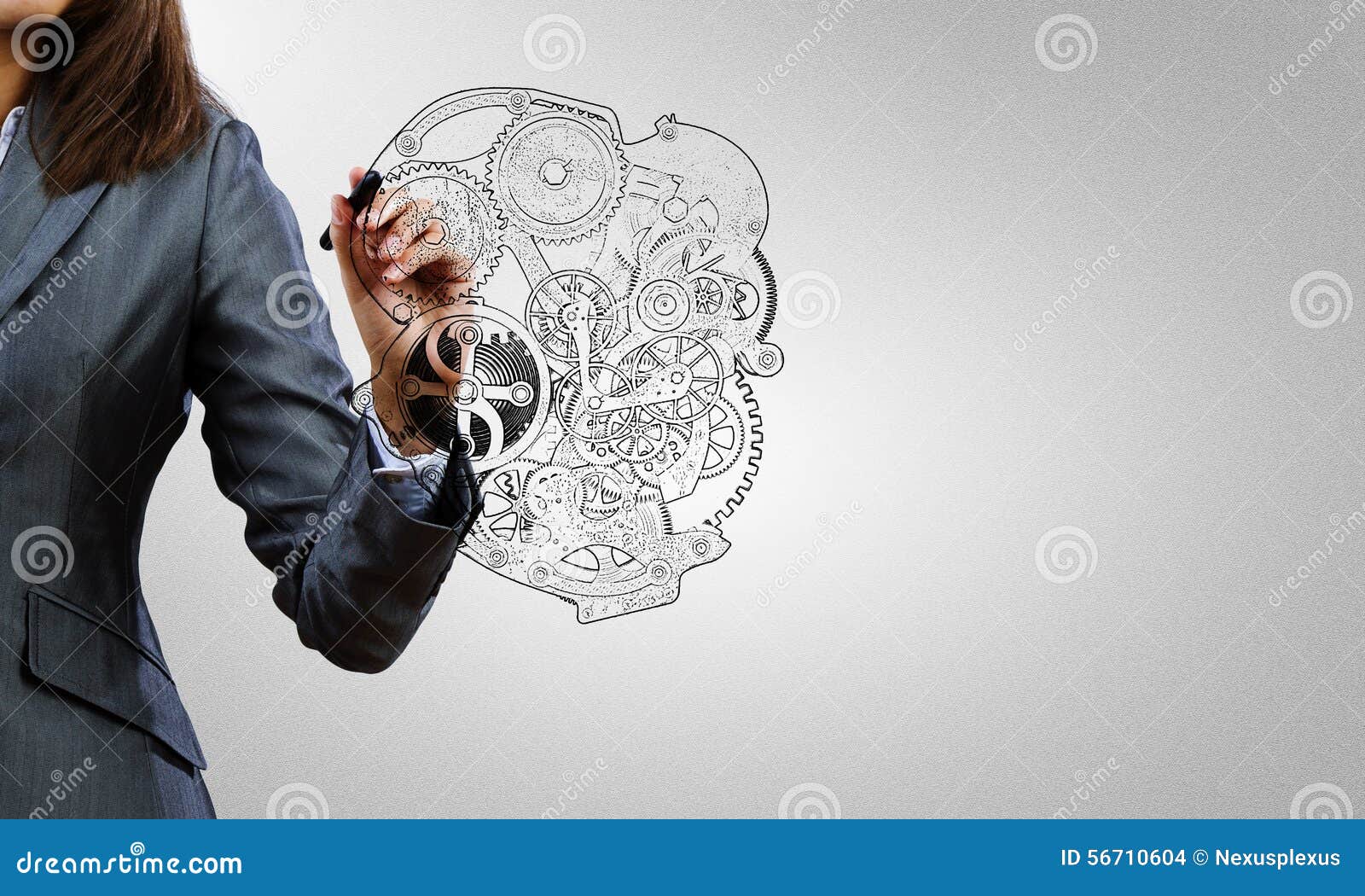 Hand Drawn Mechanical Heart Stock Photo - Image of steel, gear: 56710604