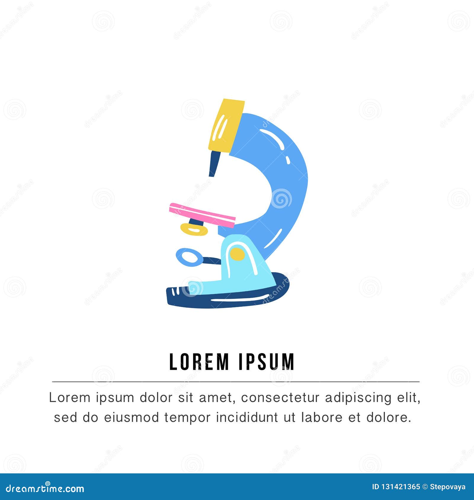 Hand Drawn Medical Microscope. Vector Illustration with Text Stock ...