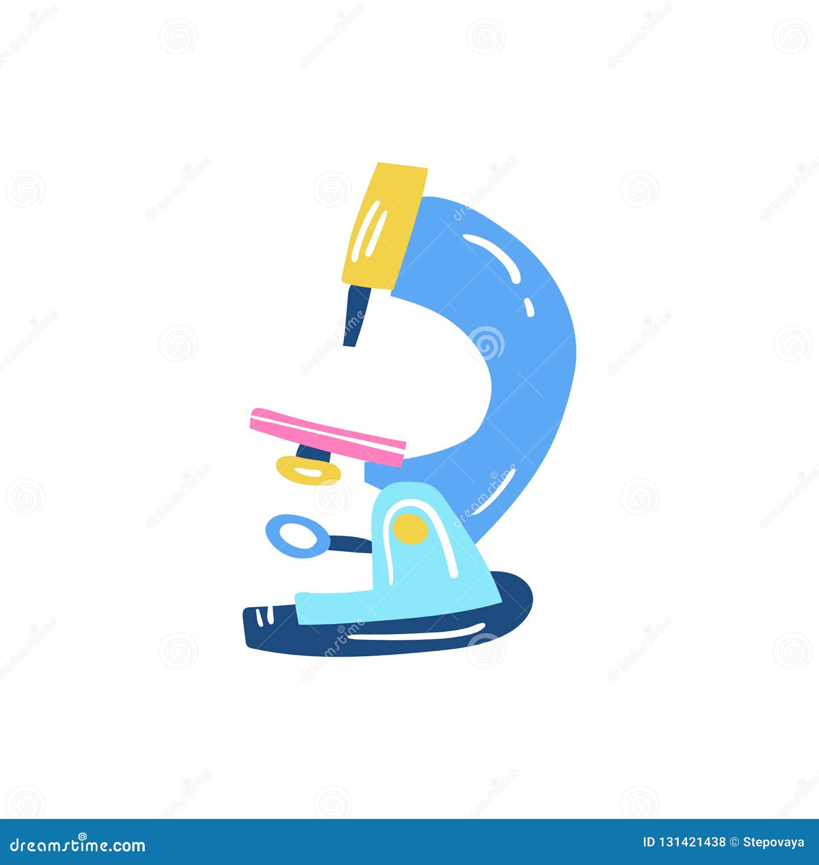 Hand Drawn Medical Microscope on White Background. Vector Illustration ...