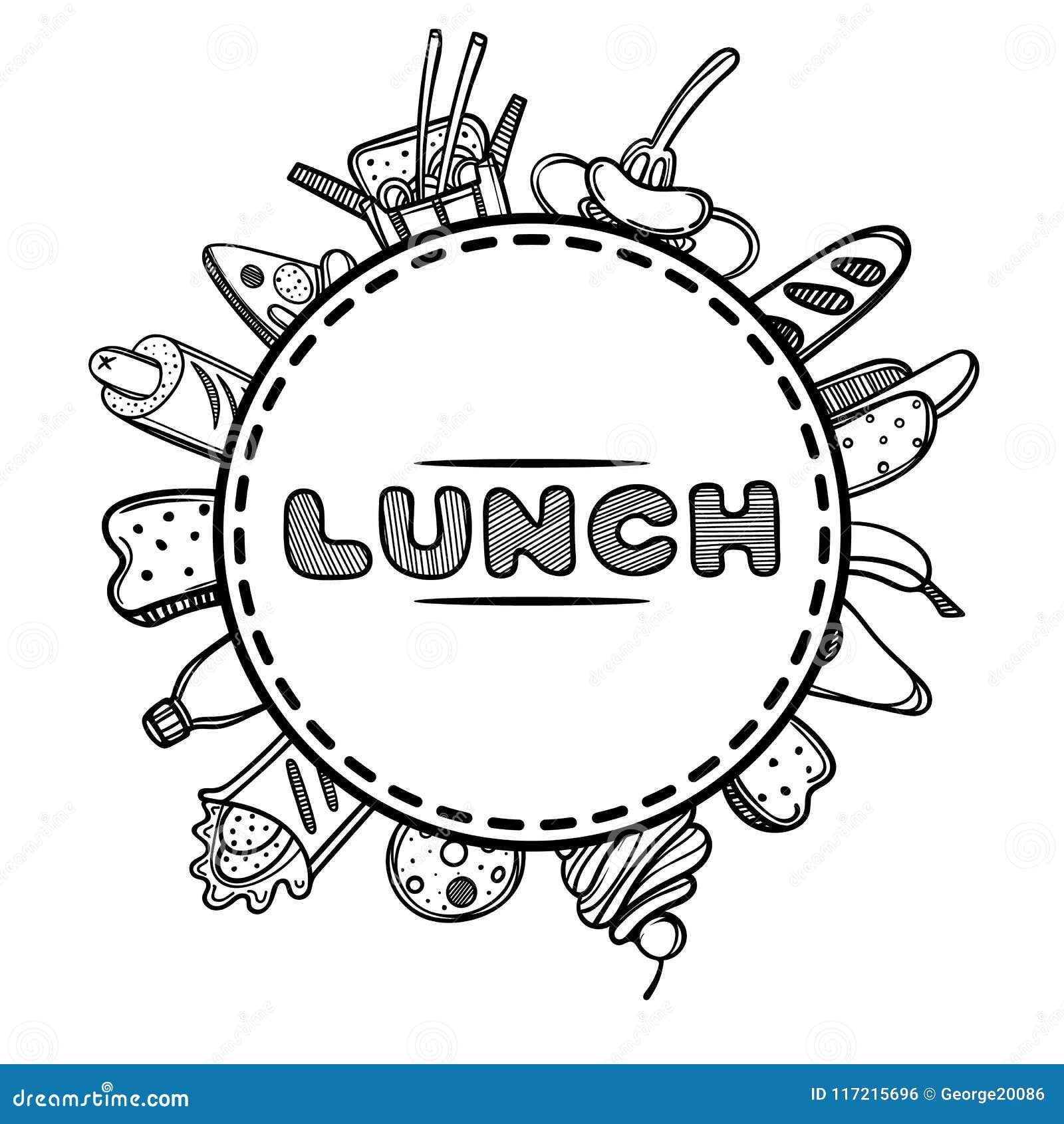 Hand Drawn Menu for Cafe. Sketch Concept Illustration Stock Vector ...