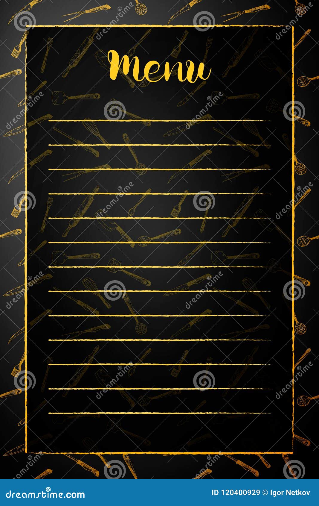 Hand drawn menu stock vector. Illustration of creative - 120400929
