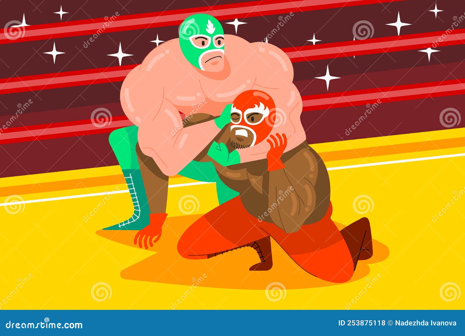 Wrestler Vector Masked Man Character And Masking Luchador In Wrestling ...