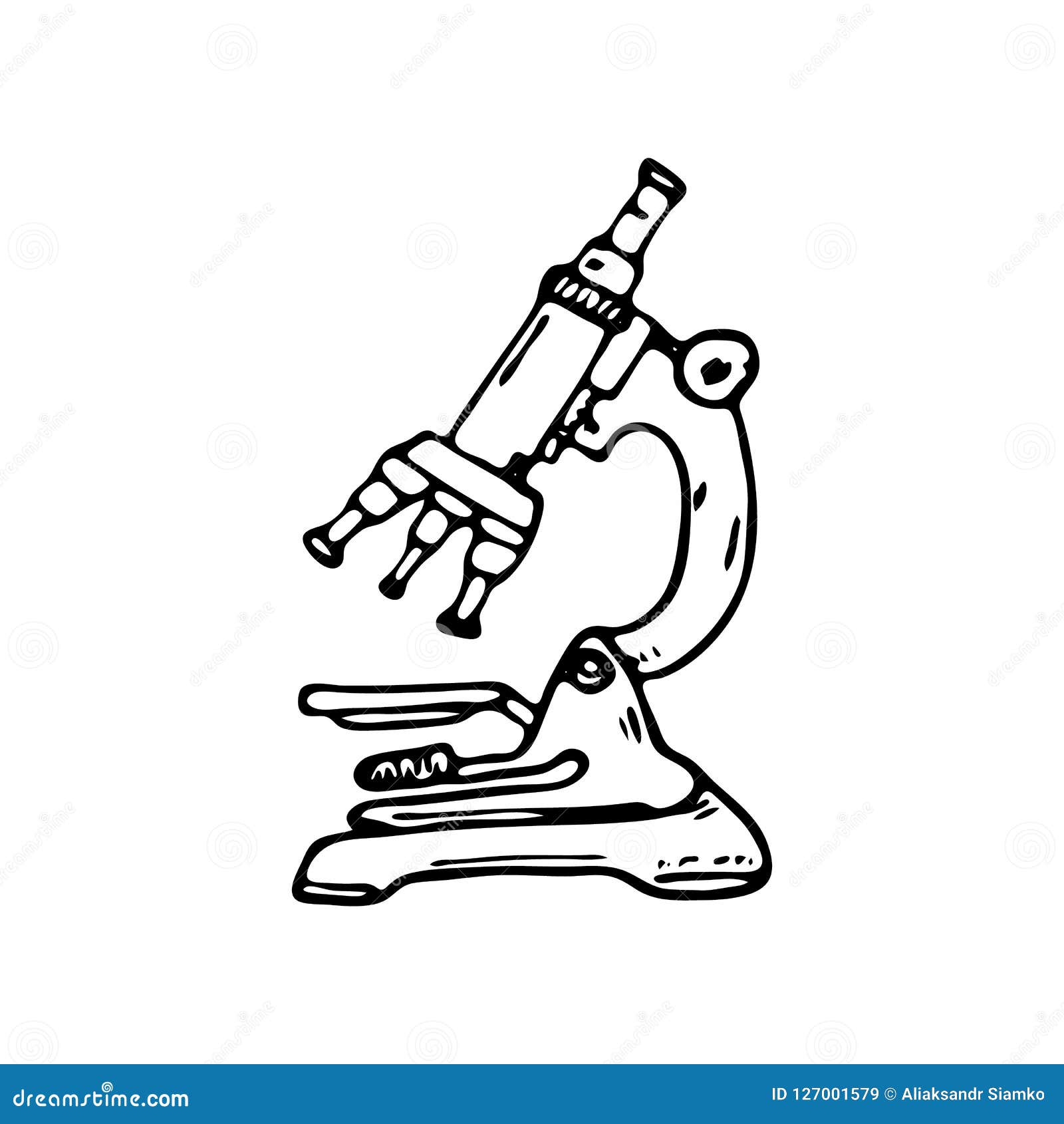 A Microscope. Doodle Style. An Optical Device. A Symbol Of Science ...