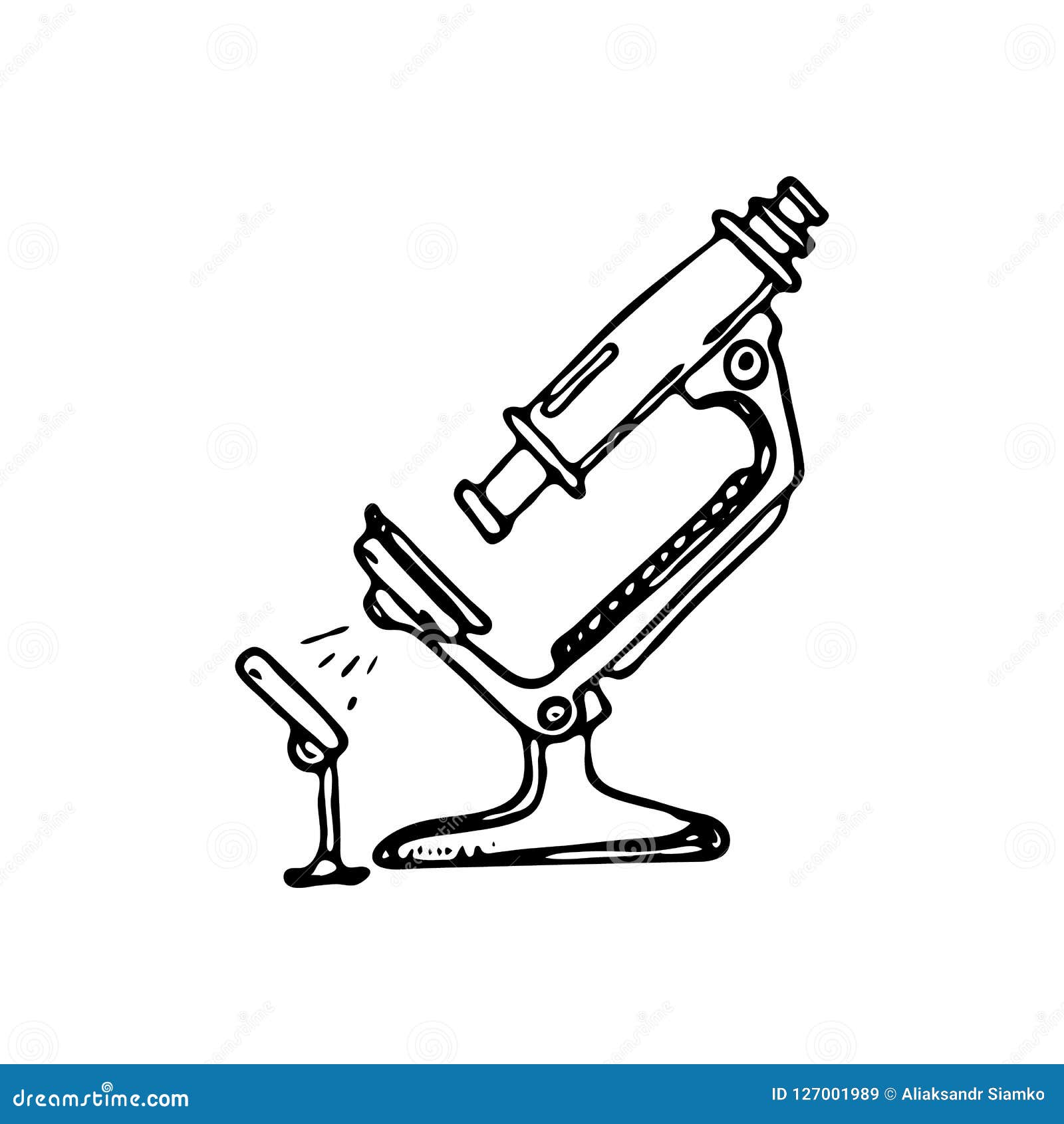 Hand Drawn Microscope Doodle Icon. Hand Drawn Black Sketch Stock Vector ...
