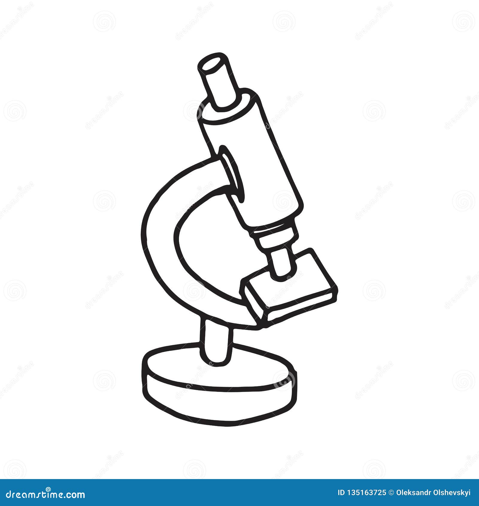 Hand Drawn Microscope Doodle Icon. Flat Design Stock Vector ...