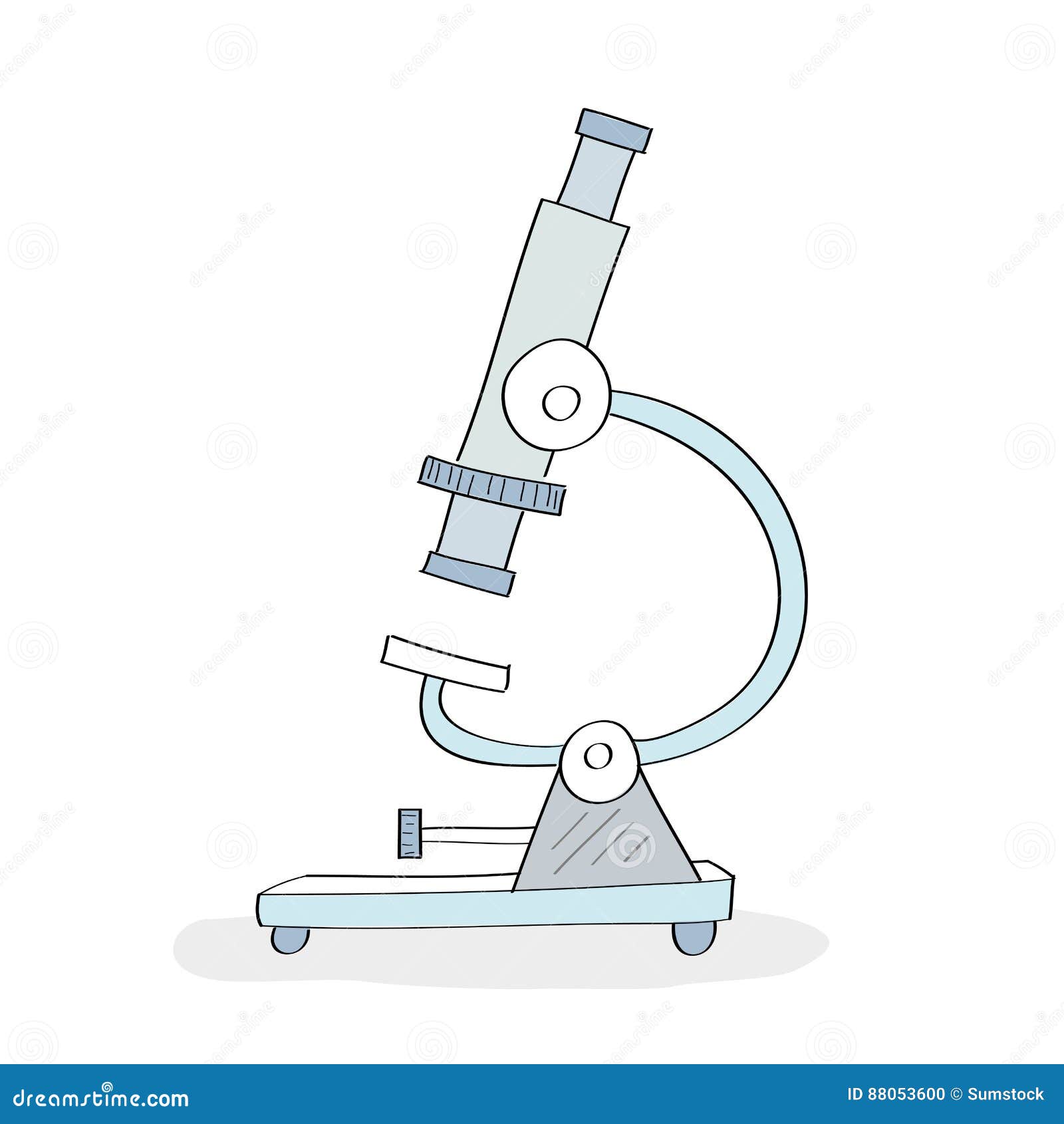 Hand Drawn Microscope Illustration Stock Vector - Illustration of ...